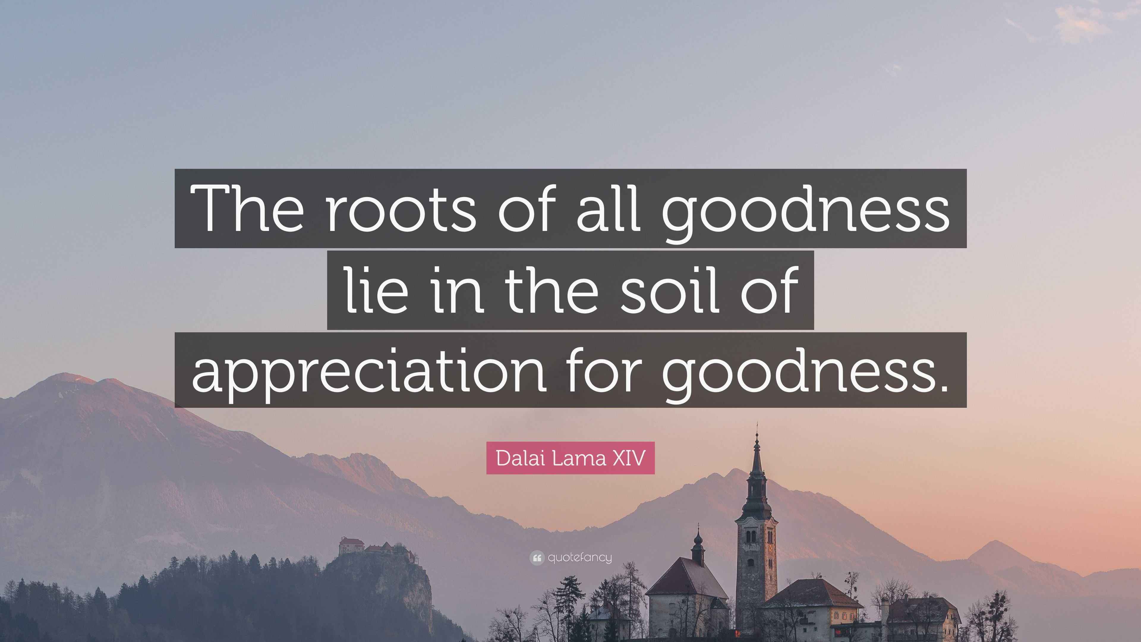 Dalai Lama XIV Quote: “The roots of all goodness lie in the soil of ...
