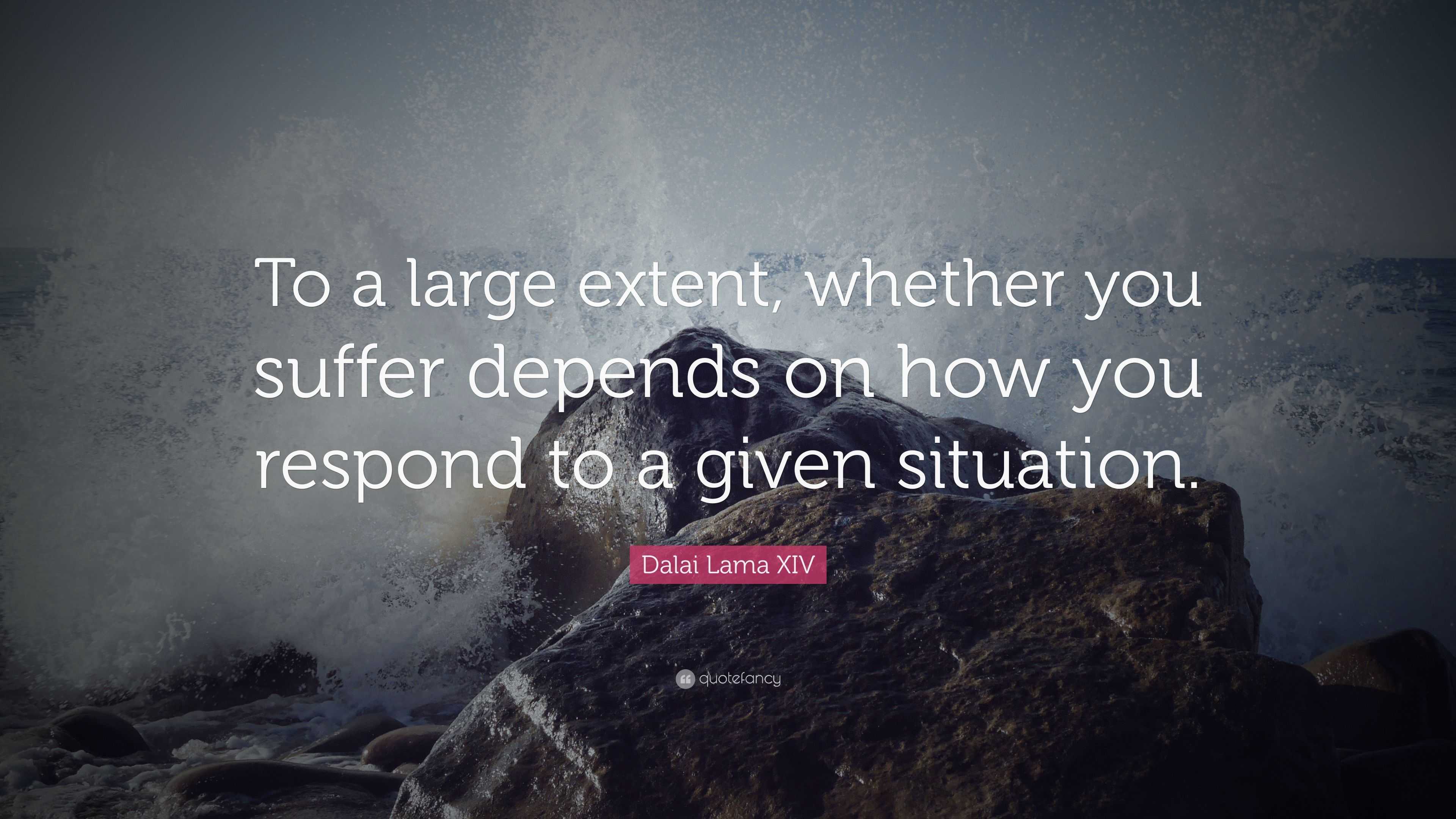 Dalai Lama XIV Quote: “To a large extent, whether you suffer depends on ...