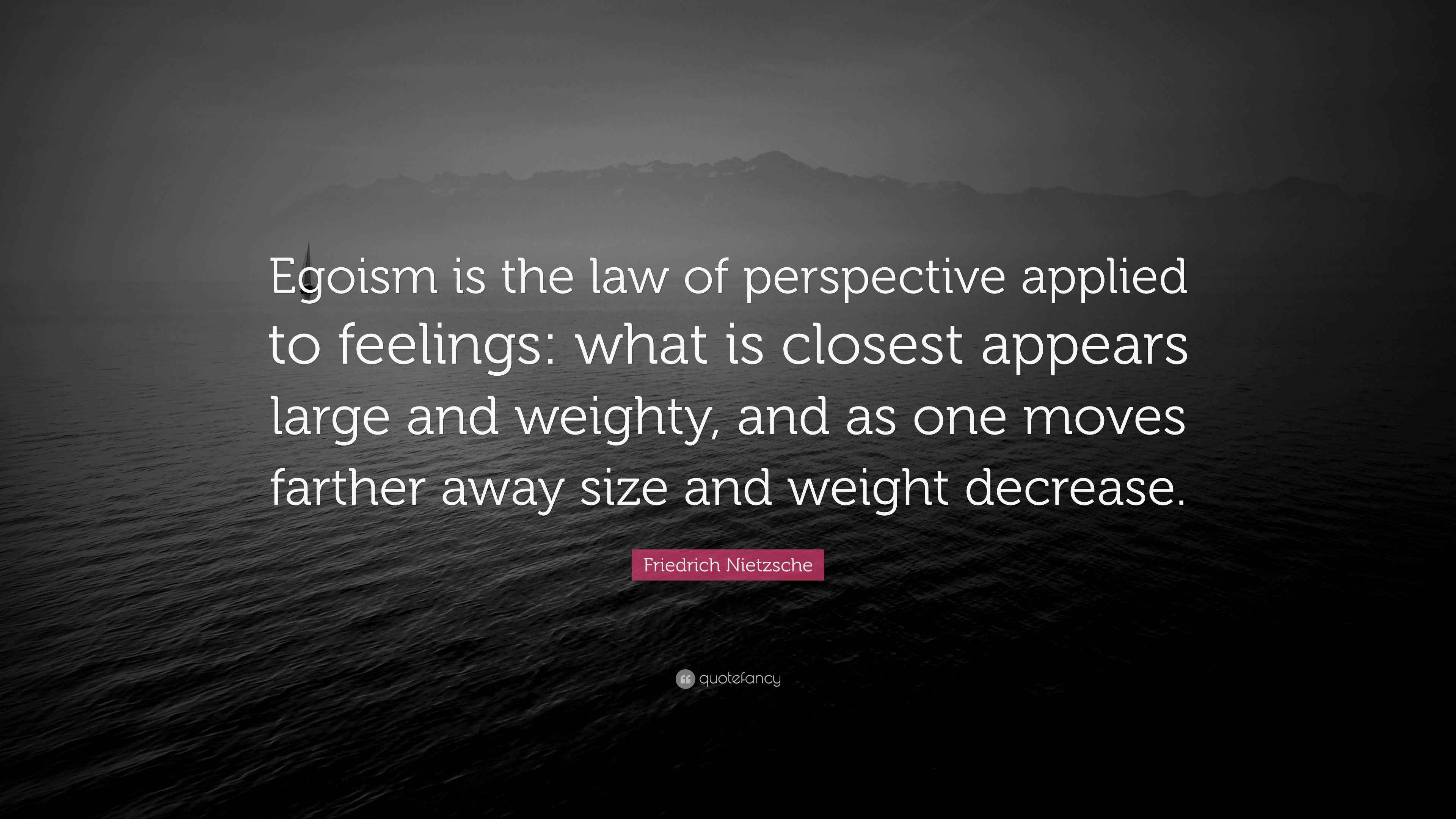 Friedrich Nietzsche Quote: “Egoism is the law of perspective applied to ...