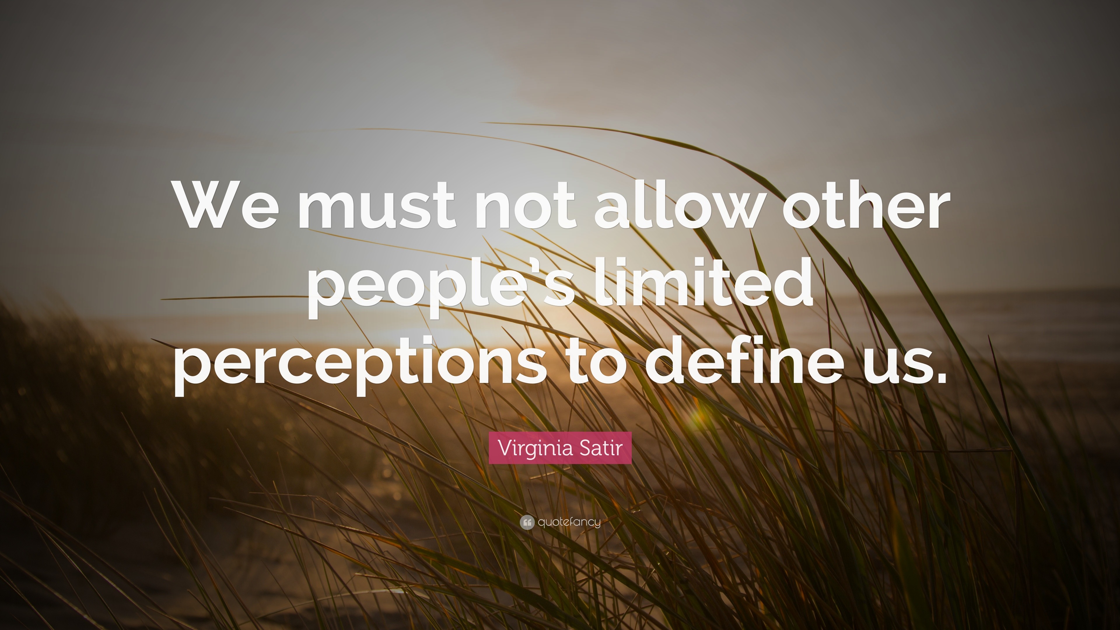Virginia Satir Quote: “We must not allow other people’s limited ...