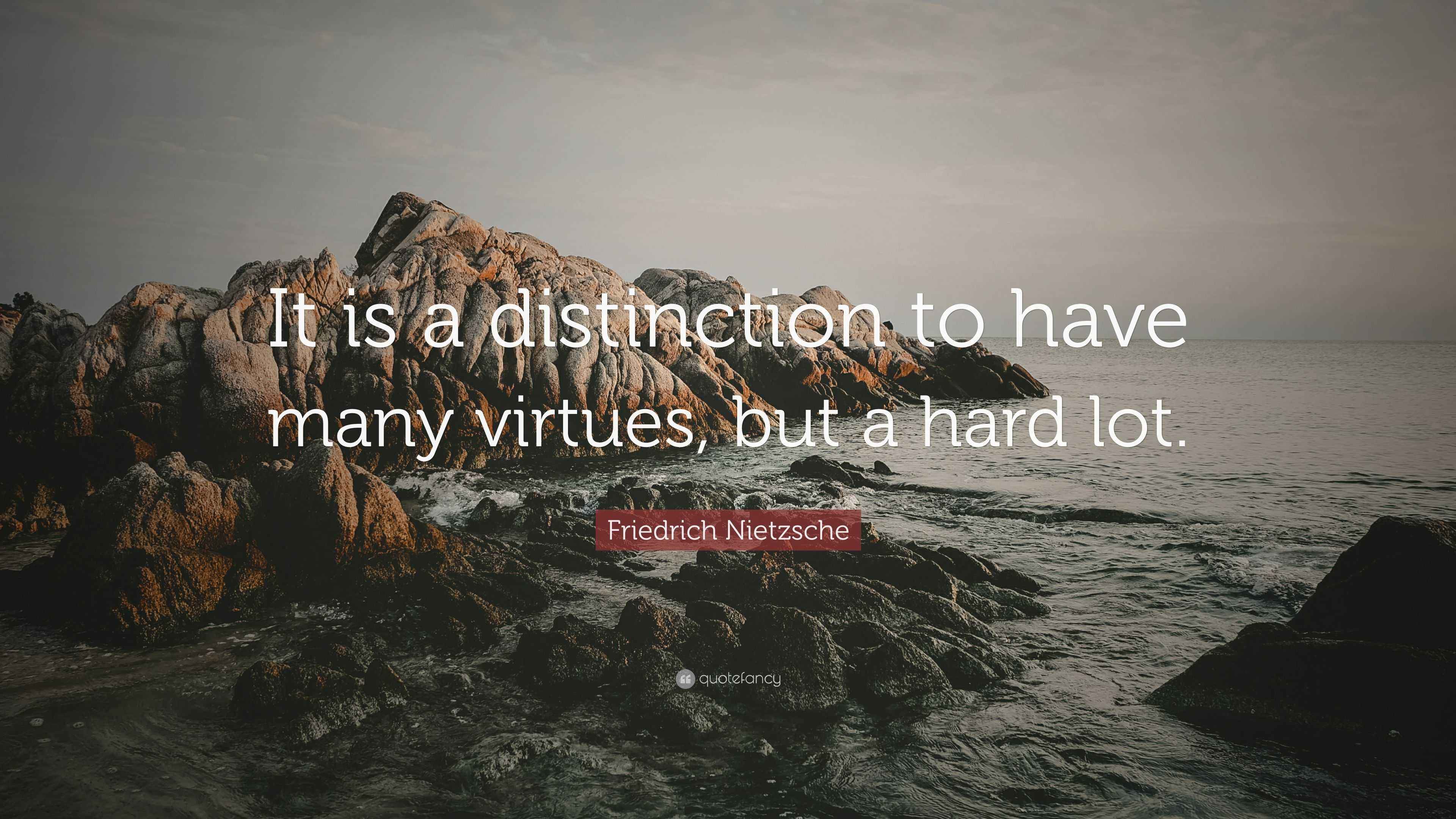 Friedrich Nietzsche Quote: “It is a distinction to have many virtues ...