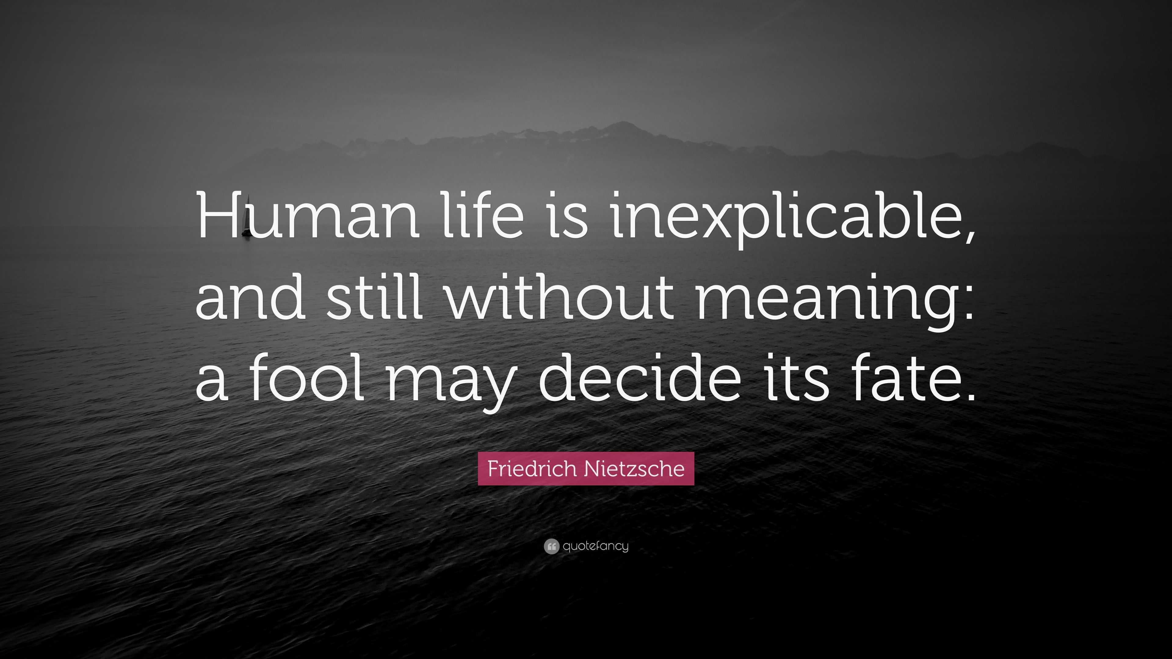 Friedrich Nietzsche Quote: “Human life is inexplicable, and still ...