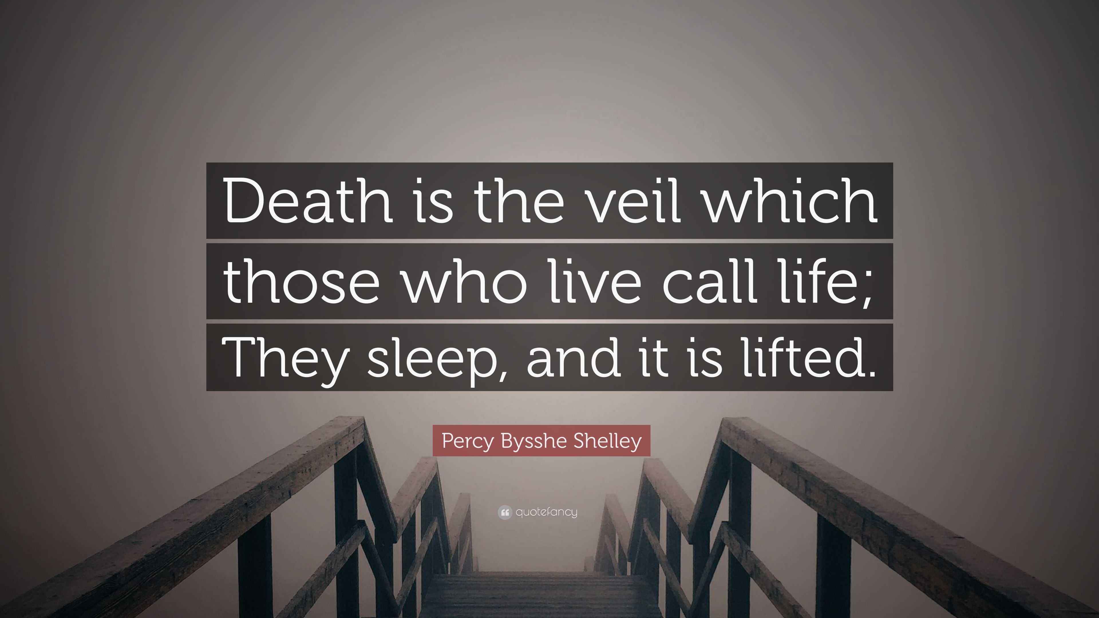 Percy Bysshe Shelley Quote: “Death is the veil which those who live ...