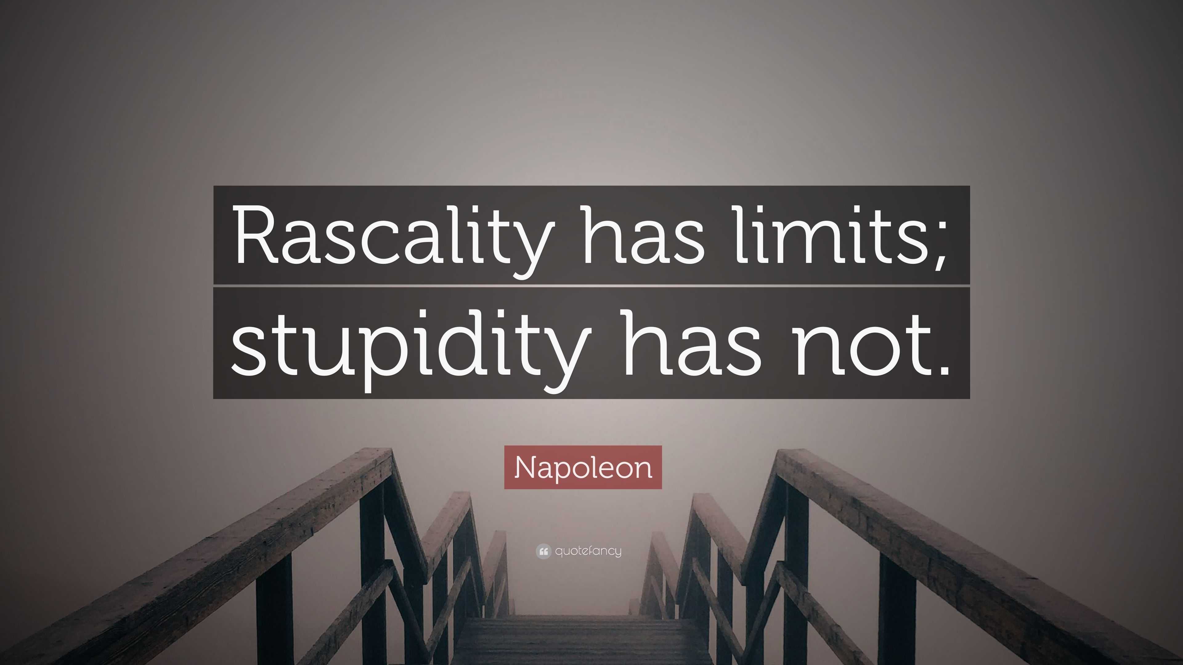 Napoleon Quote: “Rascality has limits; stupidity has not.”