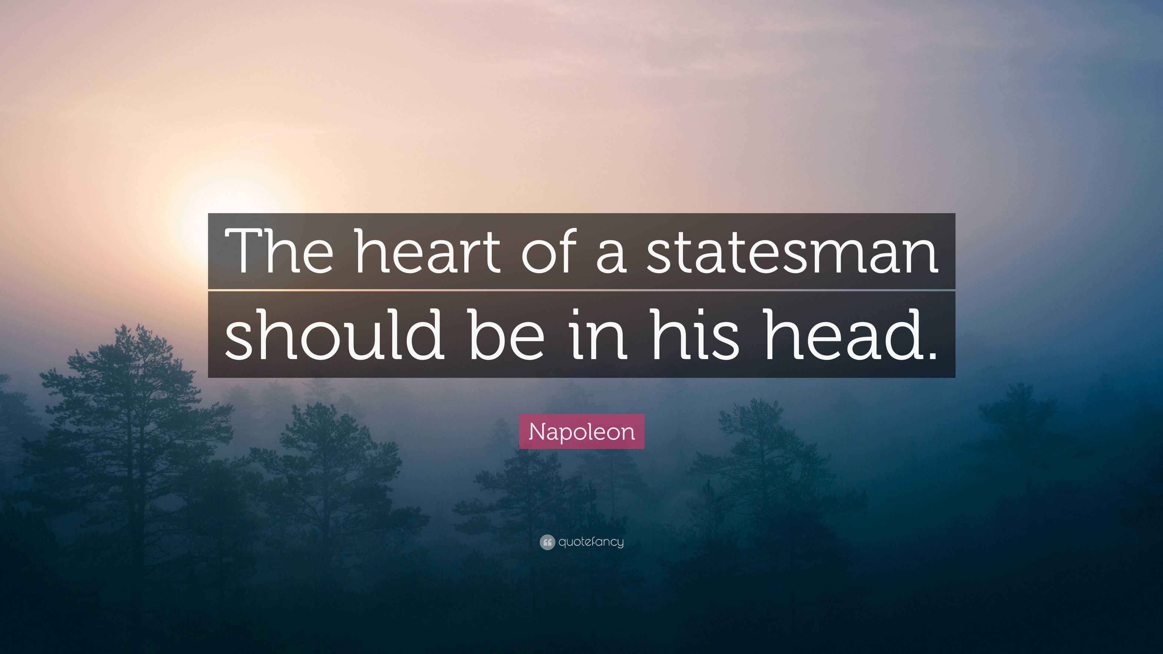 Napoleon Quote: “The heart of a statesman should be in his head.”