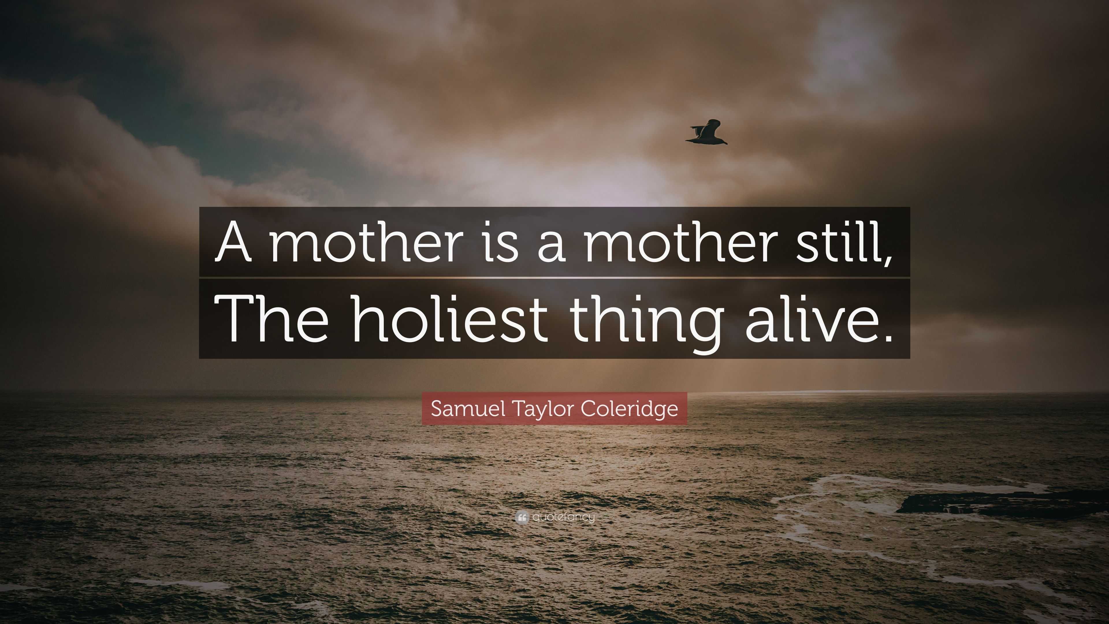 Samuel Taylor Coleridge Quote: “A mother is a mother still, The holiest ...