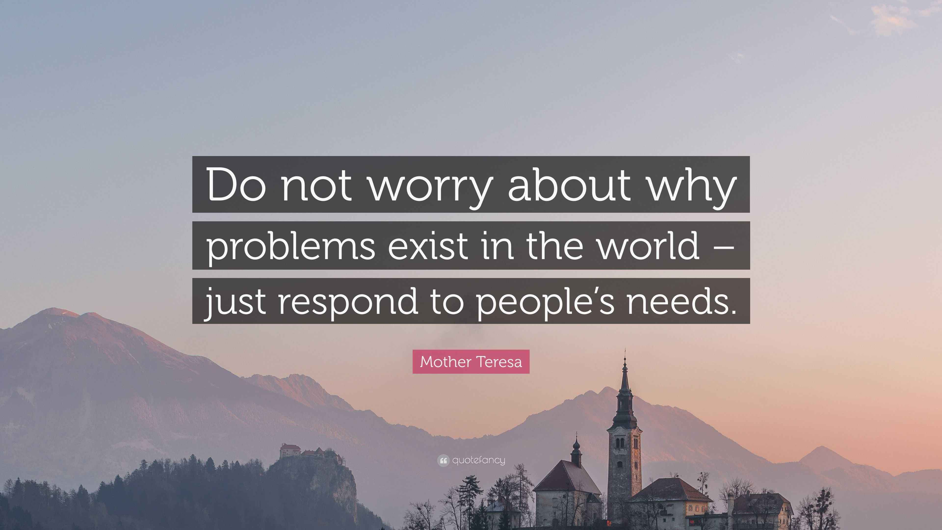 Mother Teresa Quote: “Do not worry about why problems exist in the ...