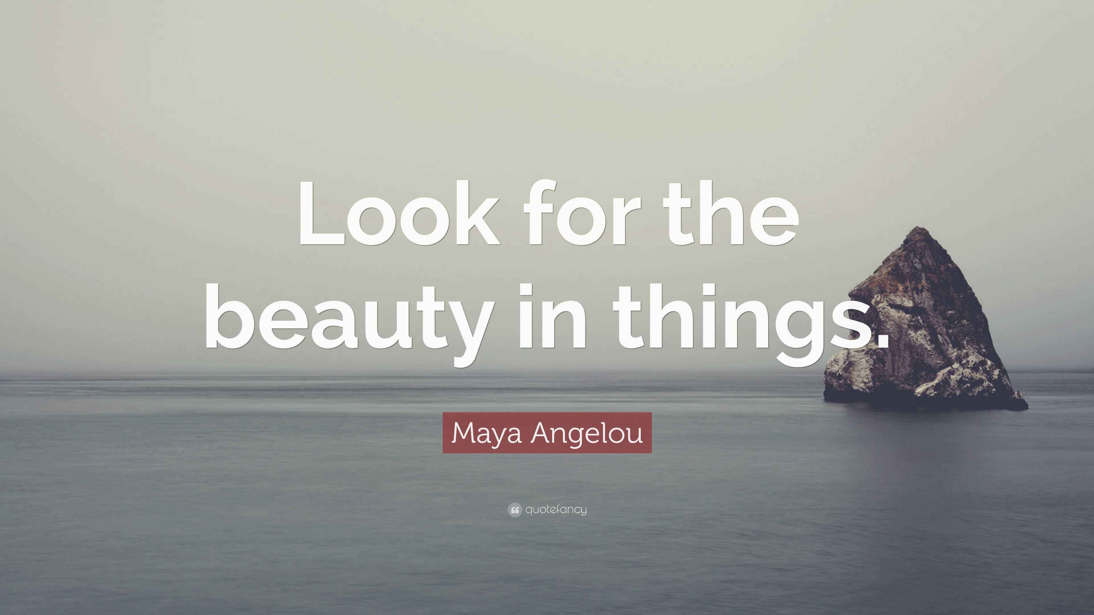 Maya Angelou Quote Look For The Beauty In Things 