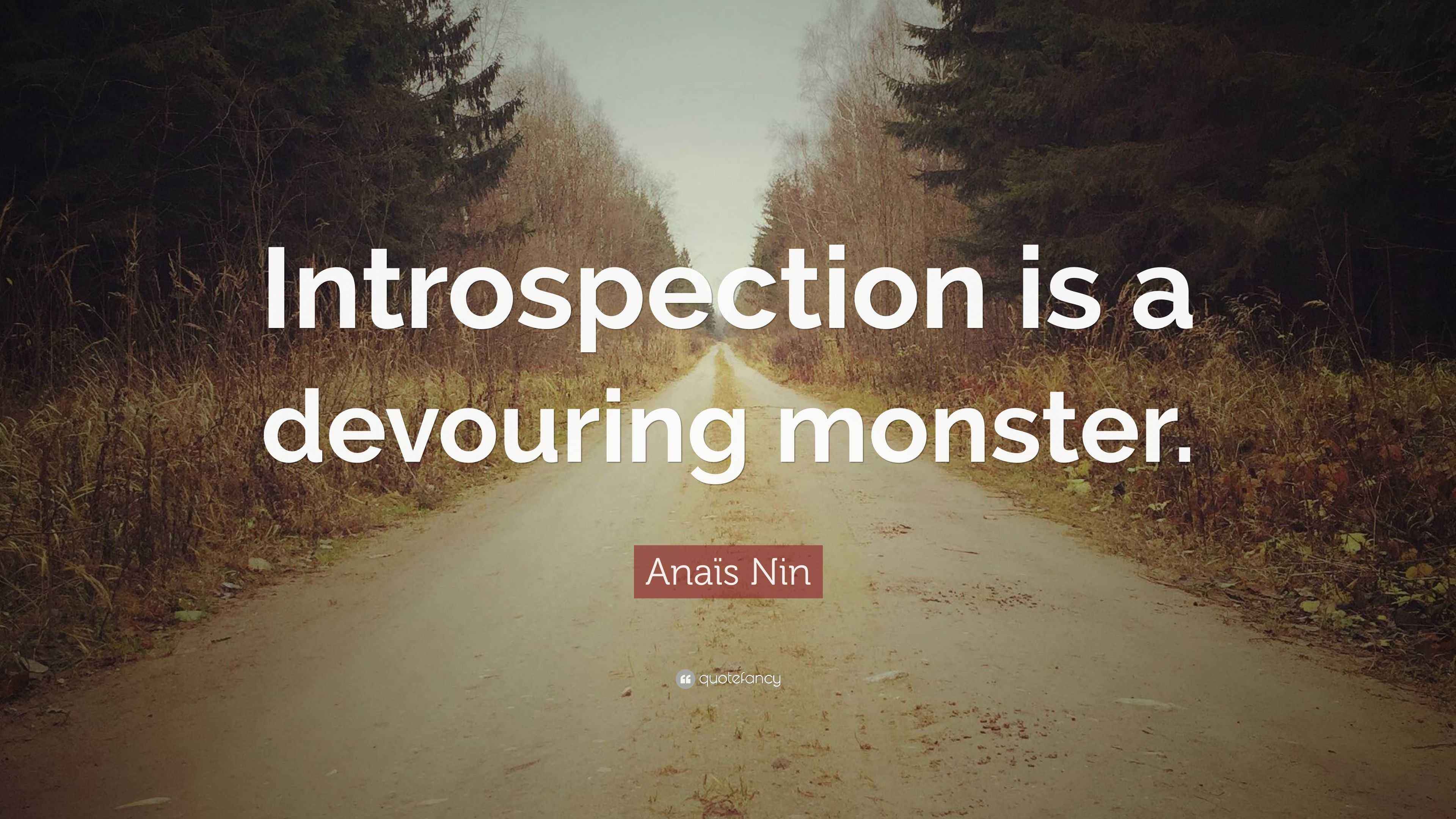 Anaïs Nin Quote: “Introspection is a devouring monster.”