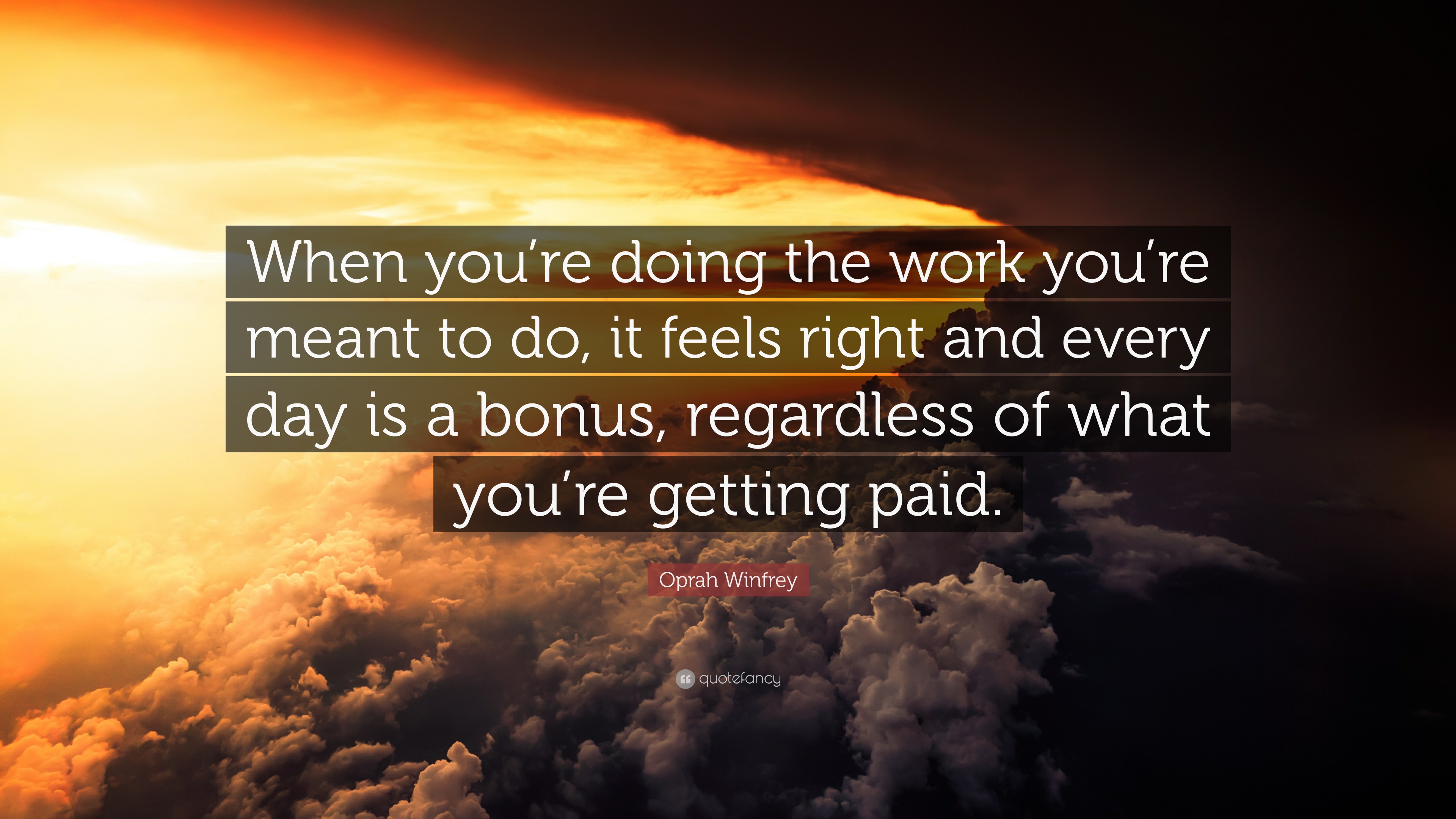 Oprah Winfrey Quote: “When you’re doing the work you’re meant to do, it ...