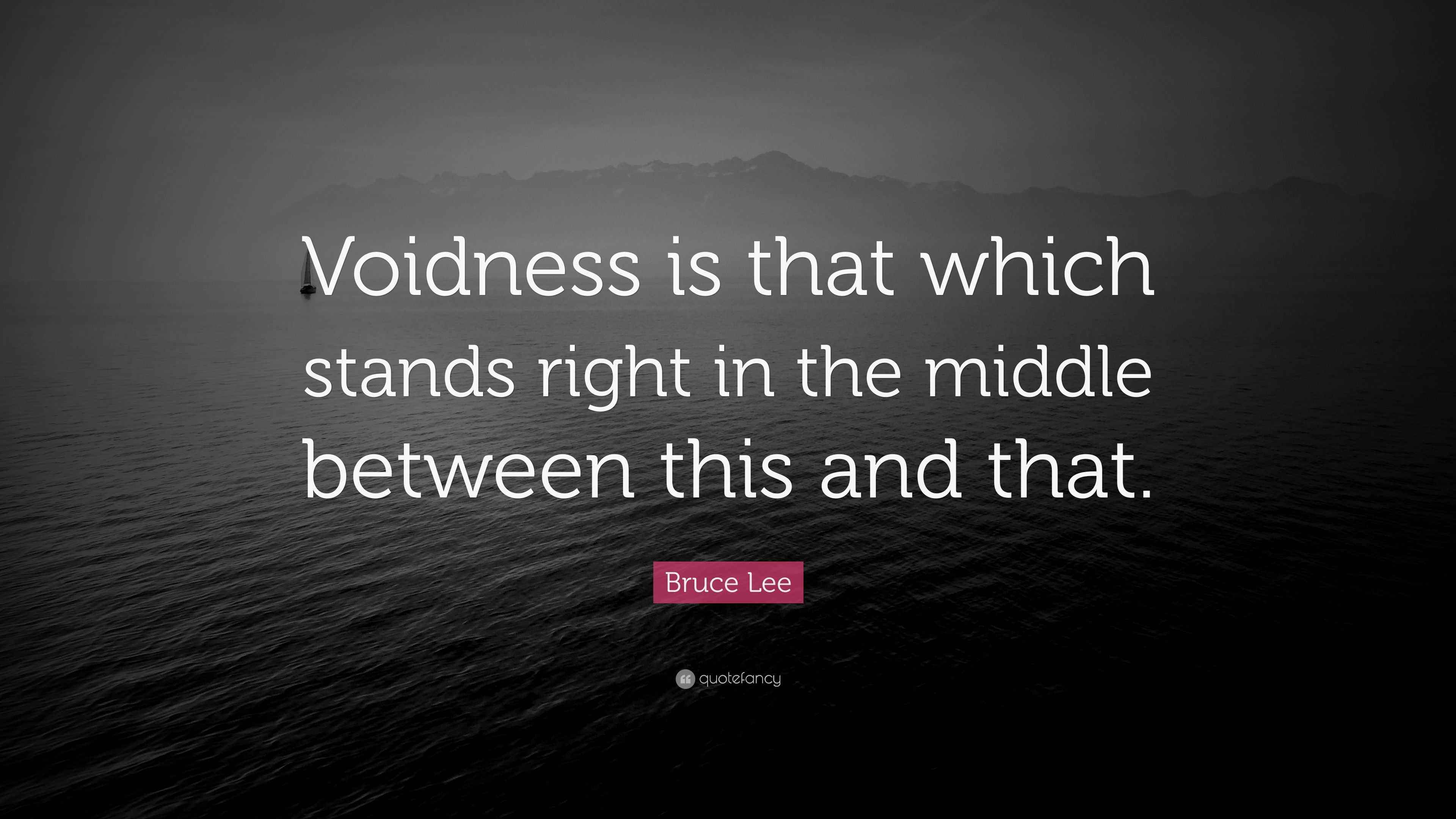 Bruce Lee Quote: “Voidness is that which stands right in the middle ...