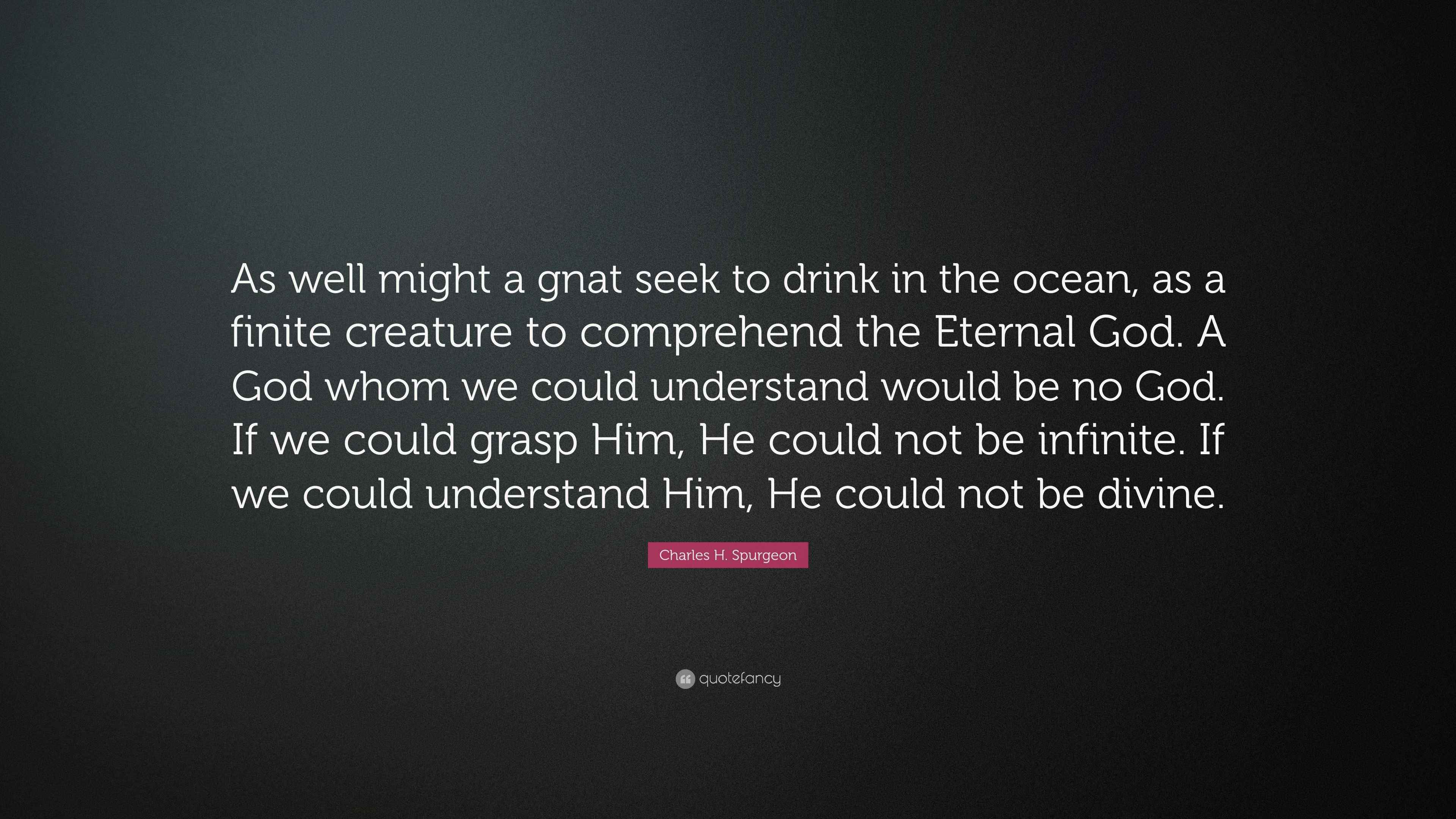Charles H. Spurgeon Quote: “As well might a gnat seek to drink in the ...
