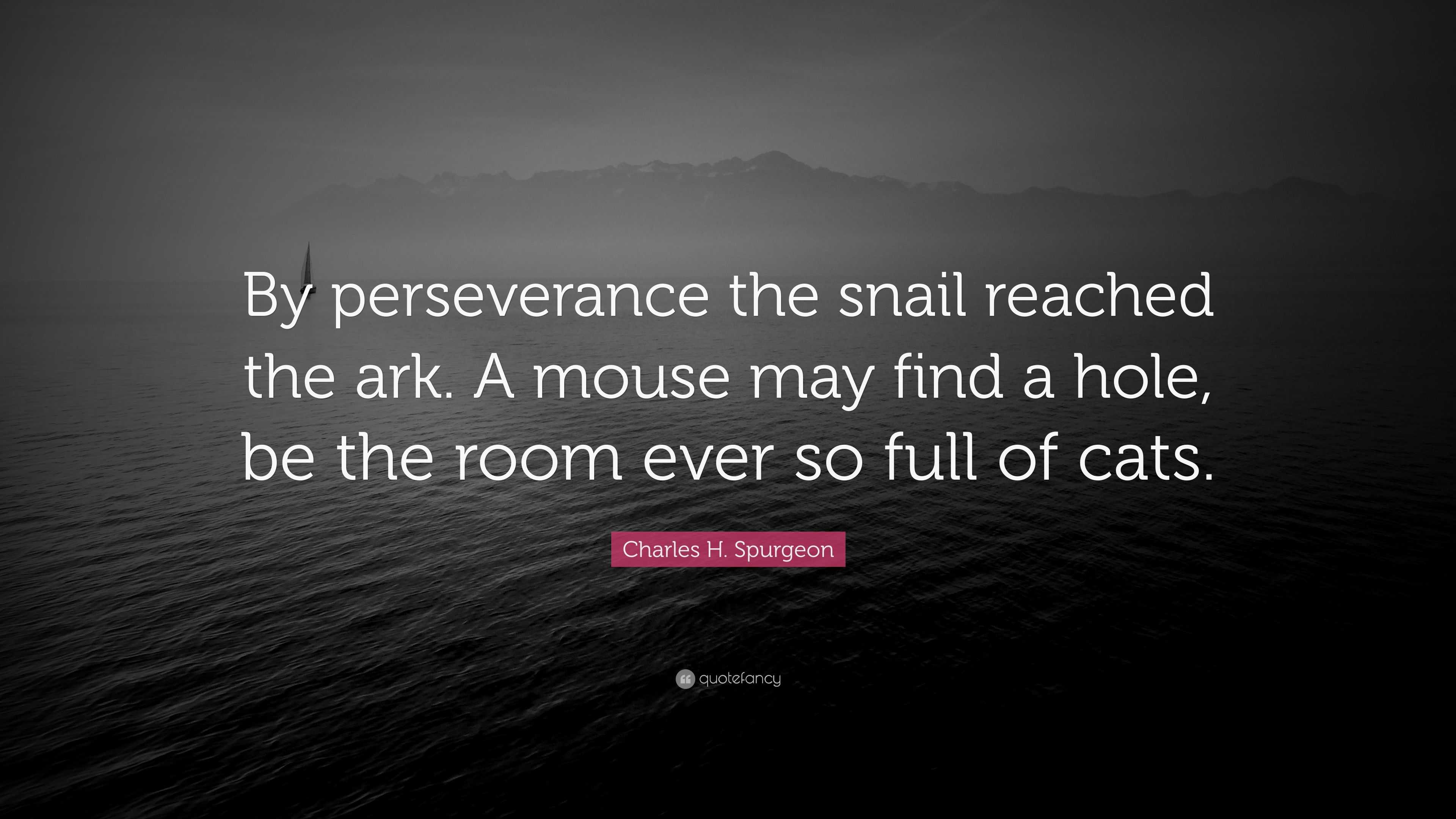 Charles H. Spurgeon Quote: “By perseverance the snail reached the ark ...