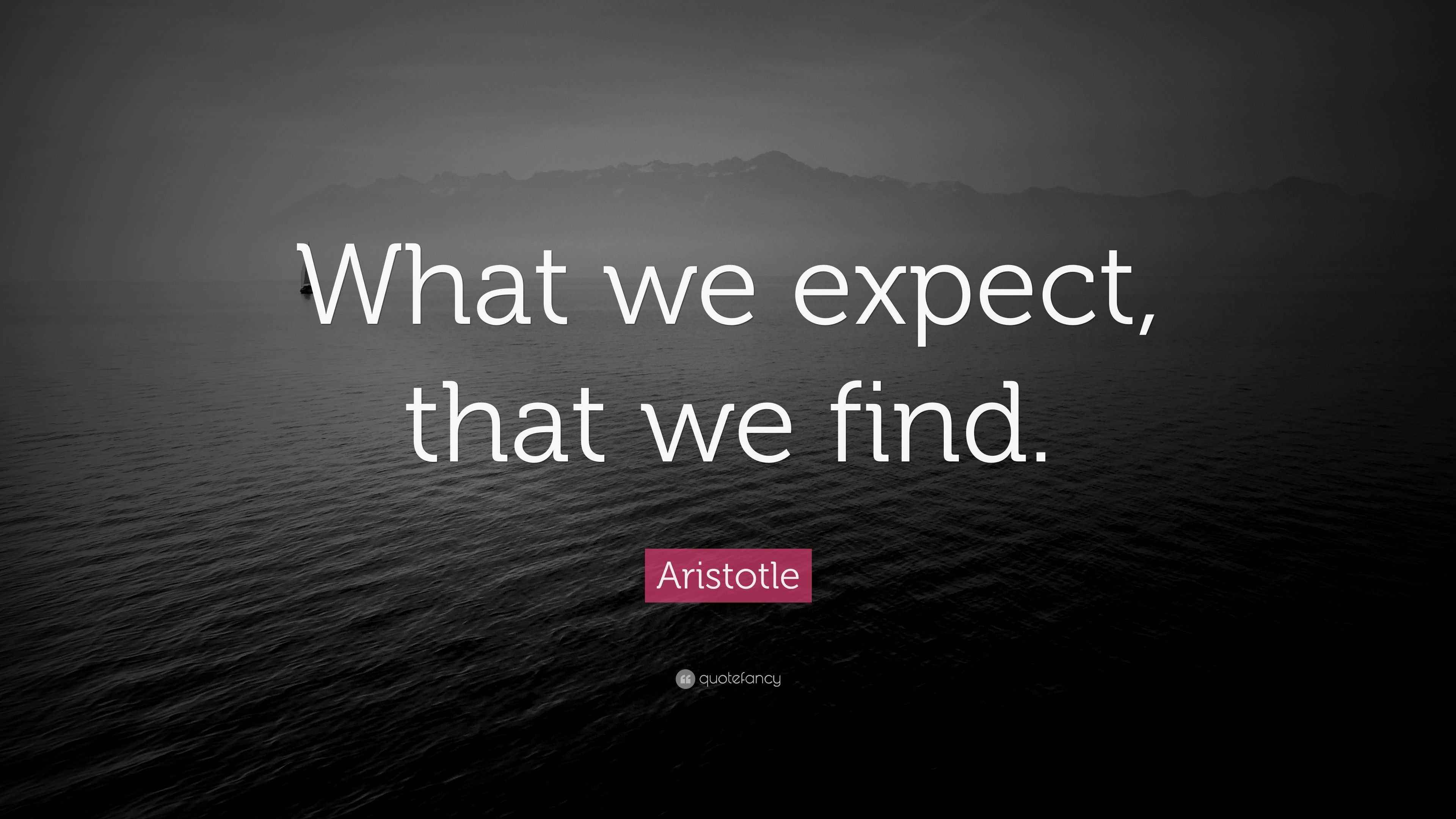 Aristotle Quote: “What we expect, that we find.”