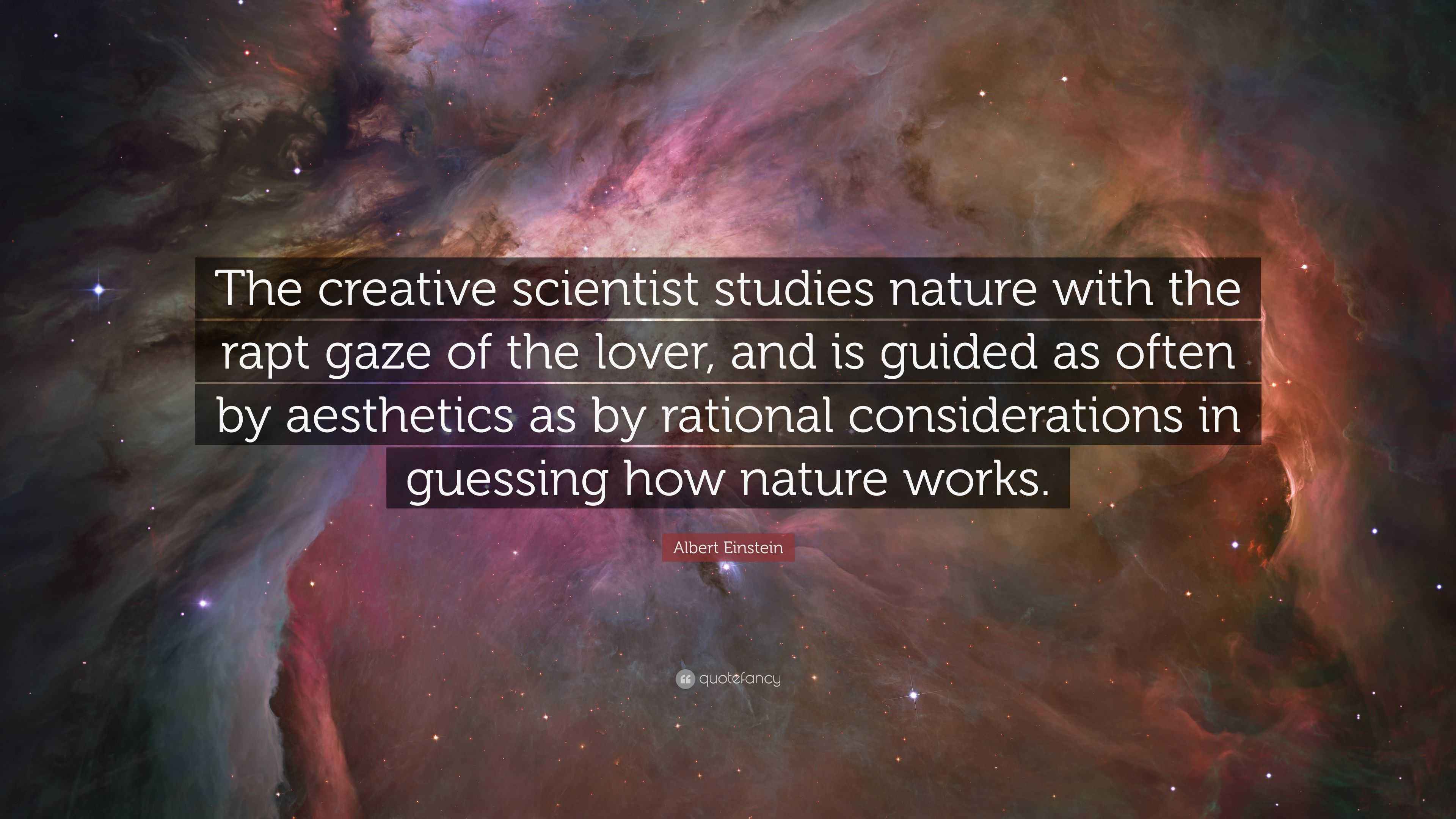 Albert Einstein Quote: “The creative scientist studies nature with the ...