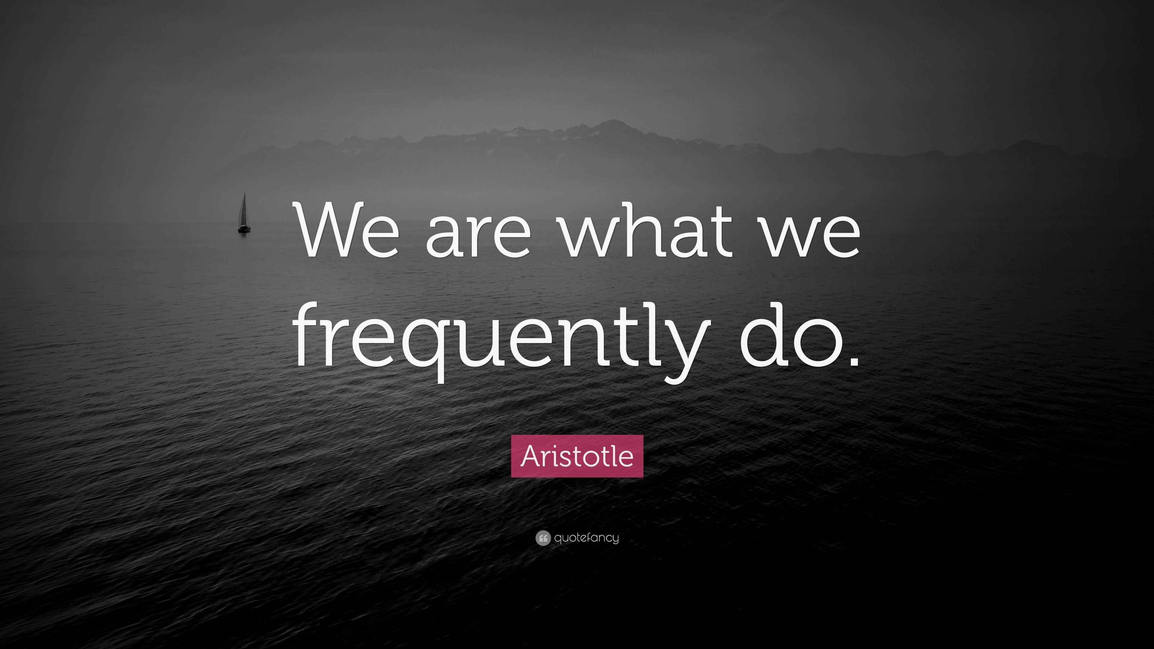 Aristotle Quote: “We are what we frequently do.”