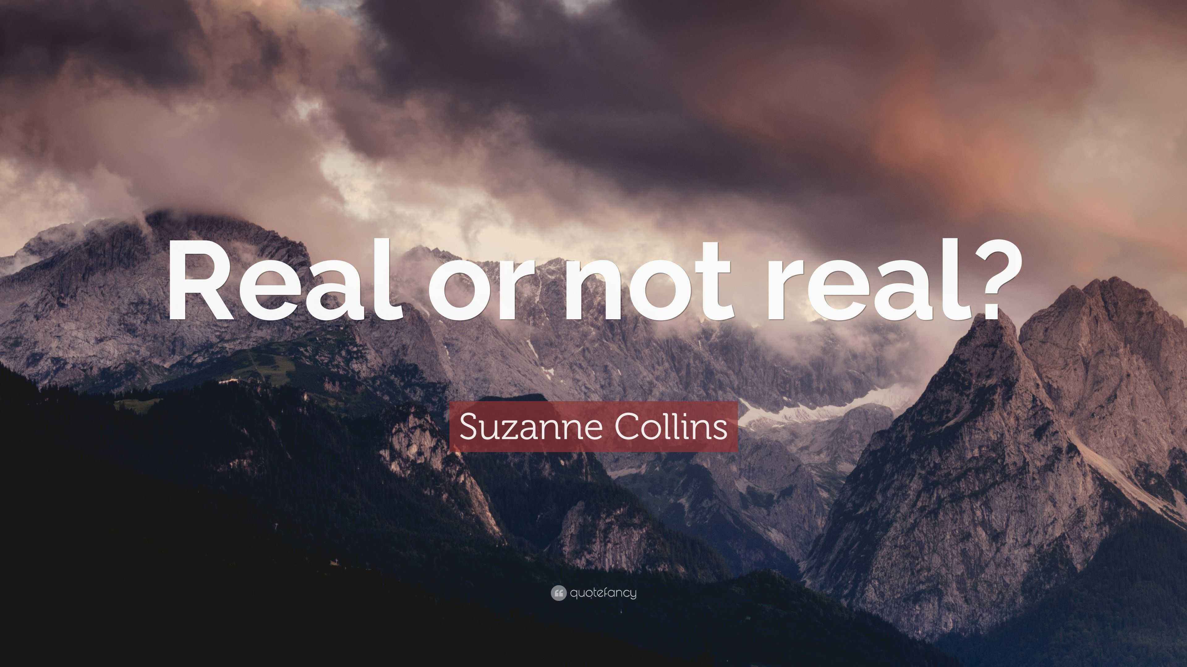 “Real or not real?” — Suzanne Collins