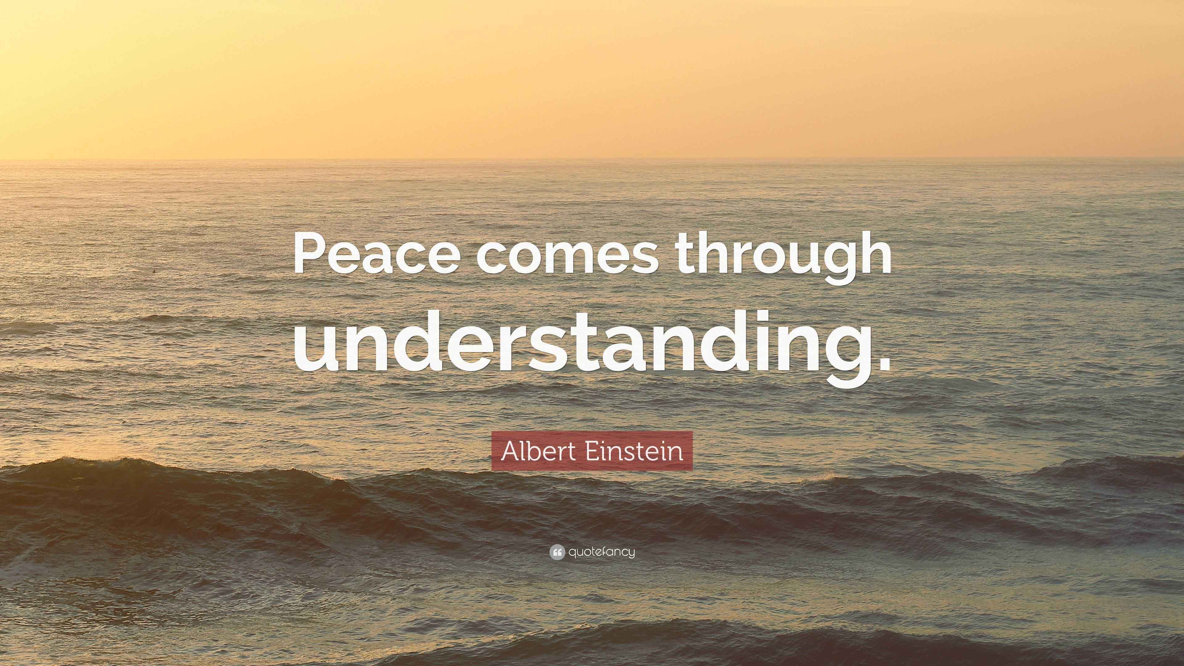 Albert Einstein Quote: “Peace comes through understanding.”