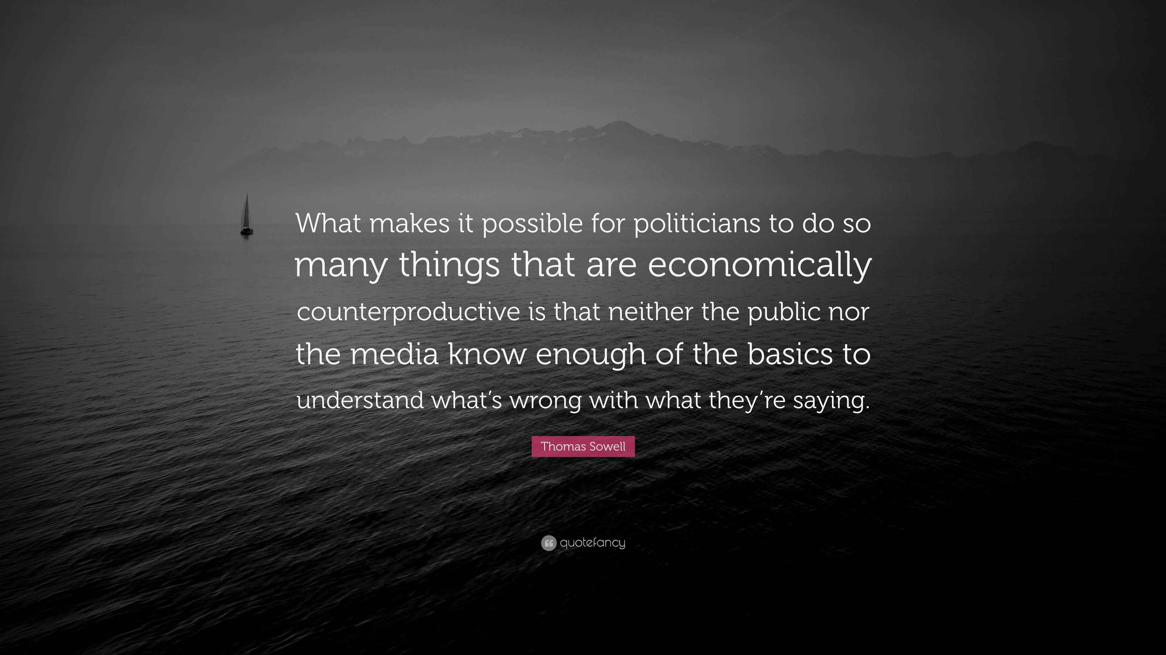 Thomas Sowell Quote: “What makes it possible for politicians to do so ...