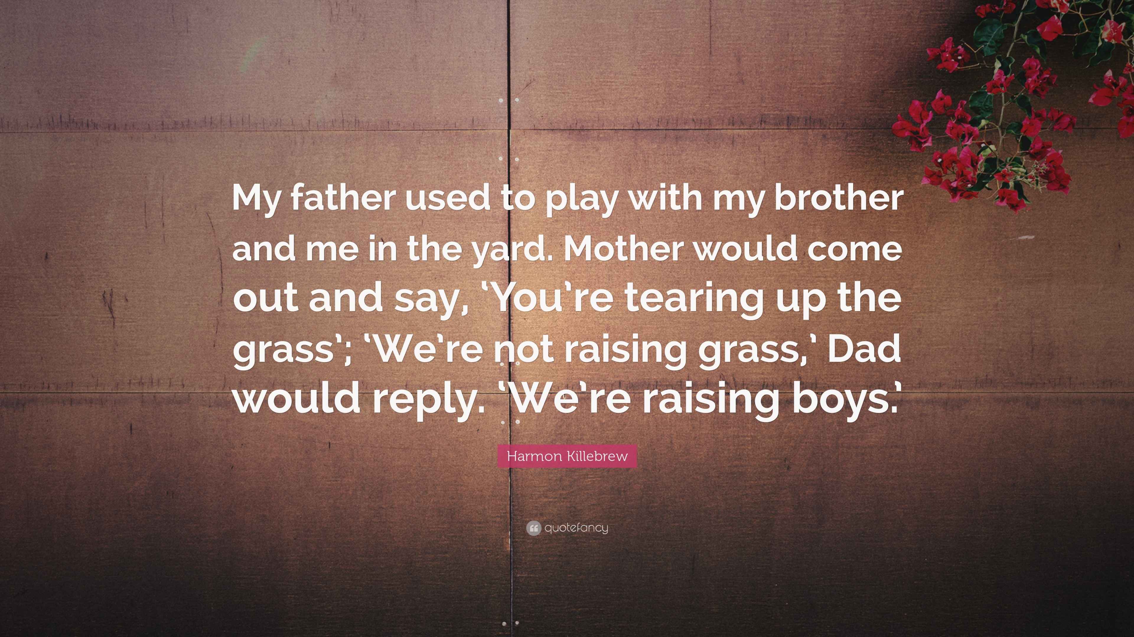 Harmon Killebrew Quote: “My father used to play with my brother and me ...