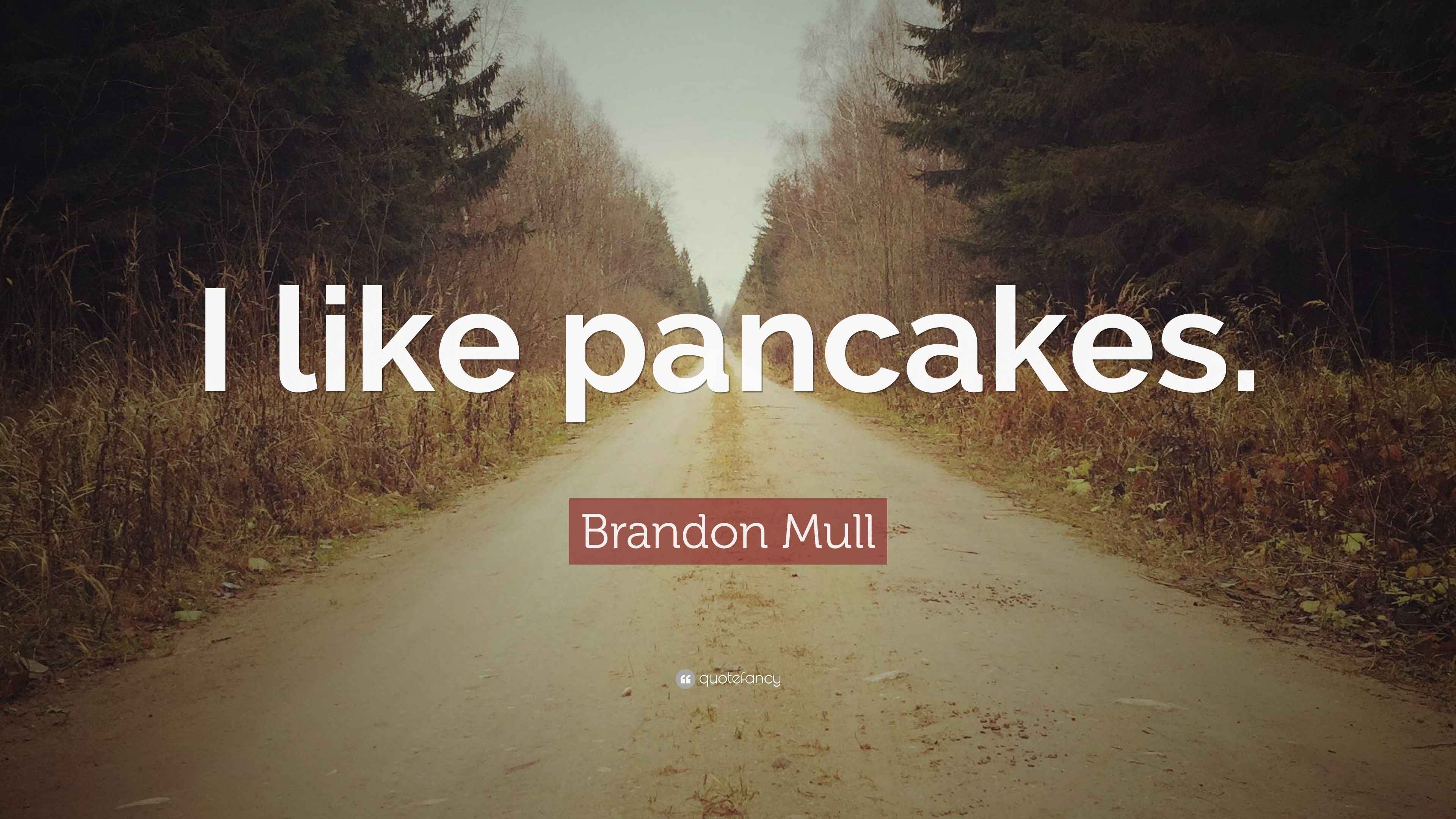 Brandon Mull Quote: “I like pancakes.”