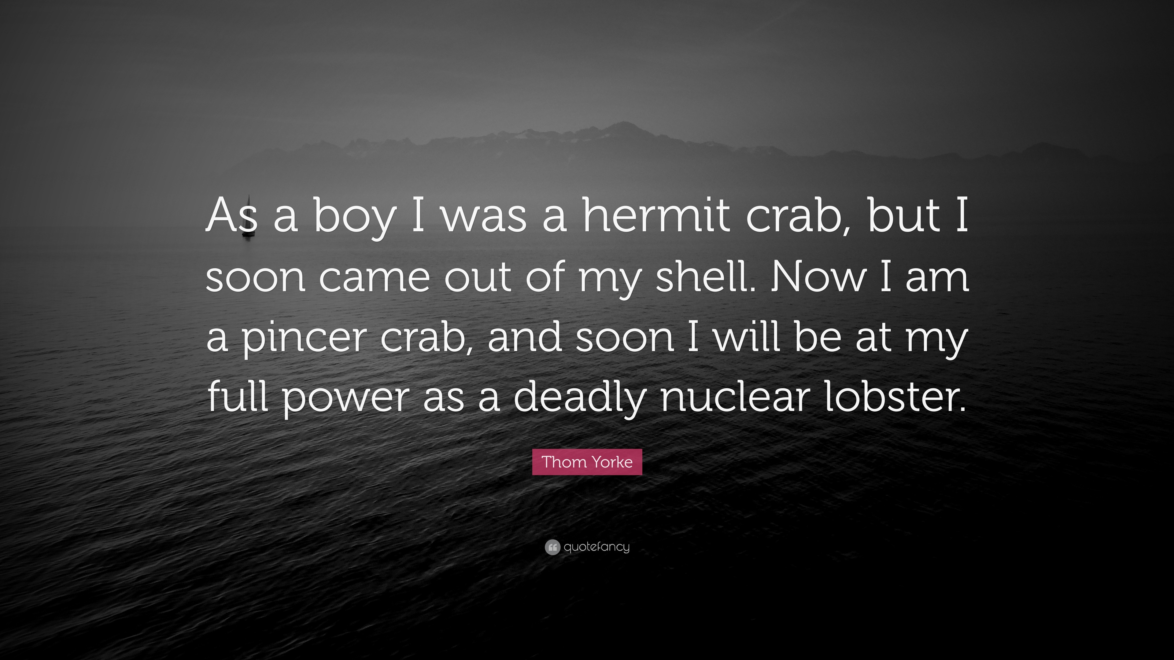Thom Yorke Quote: “As a boy I was a hermit crab, but I soon came out of ...