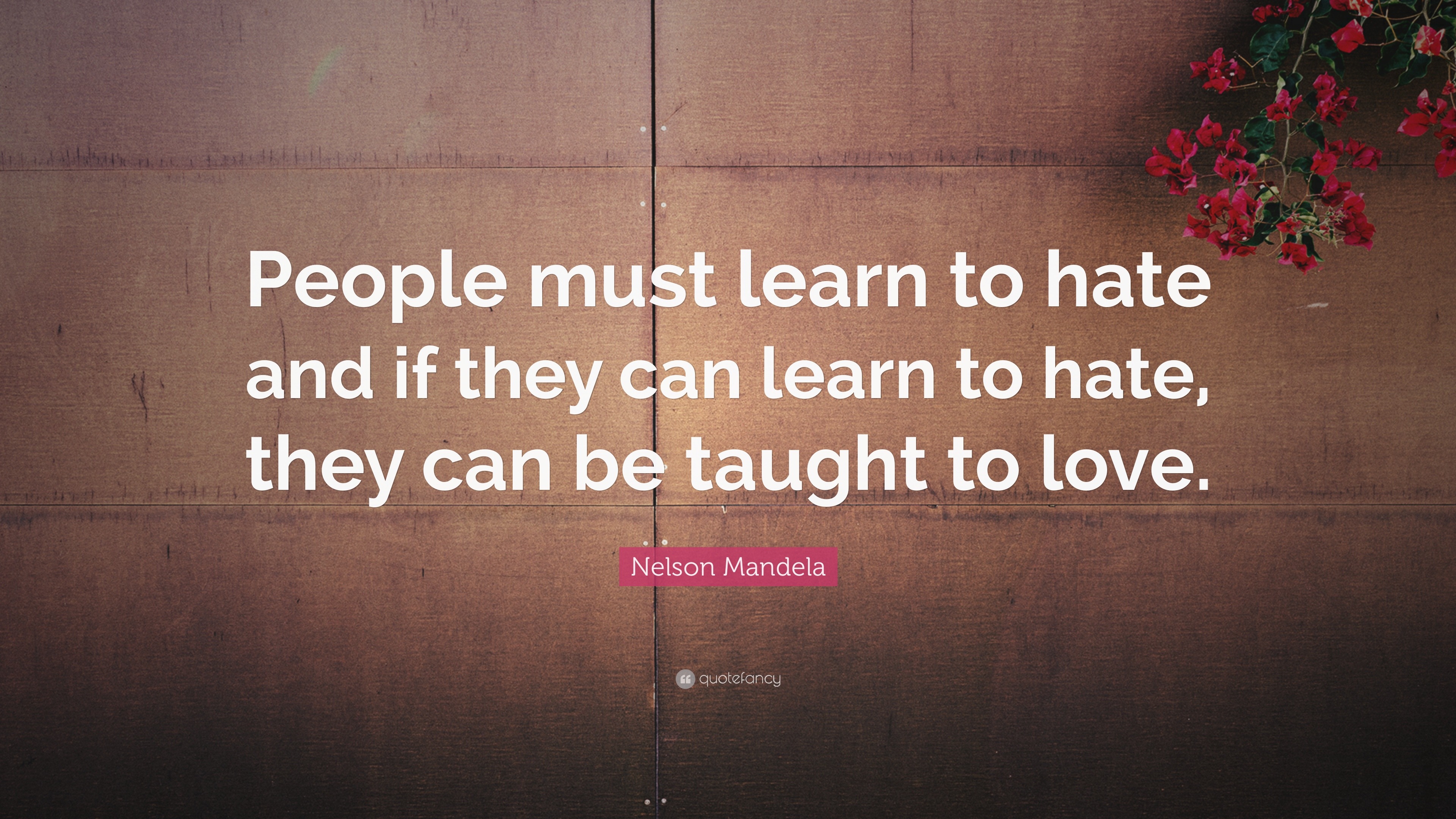 Nelson Mandela Quote: “People must learn to hate and if they can learn ...