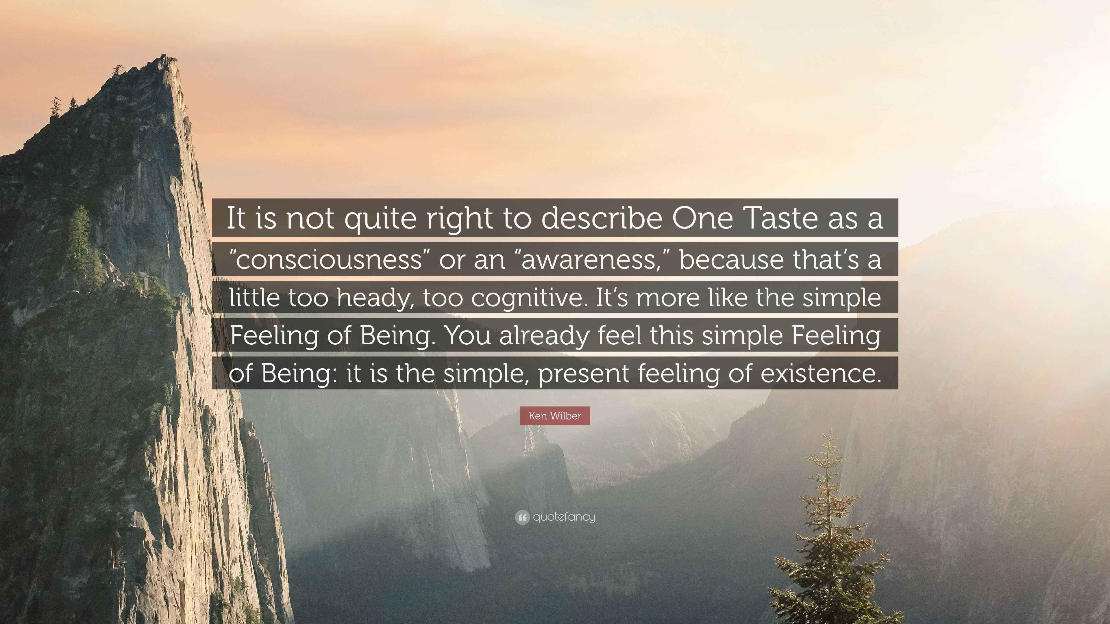 Ken Wilber Quote: “It is not quite right to describe One Taste as a ...
