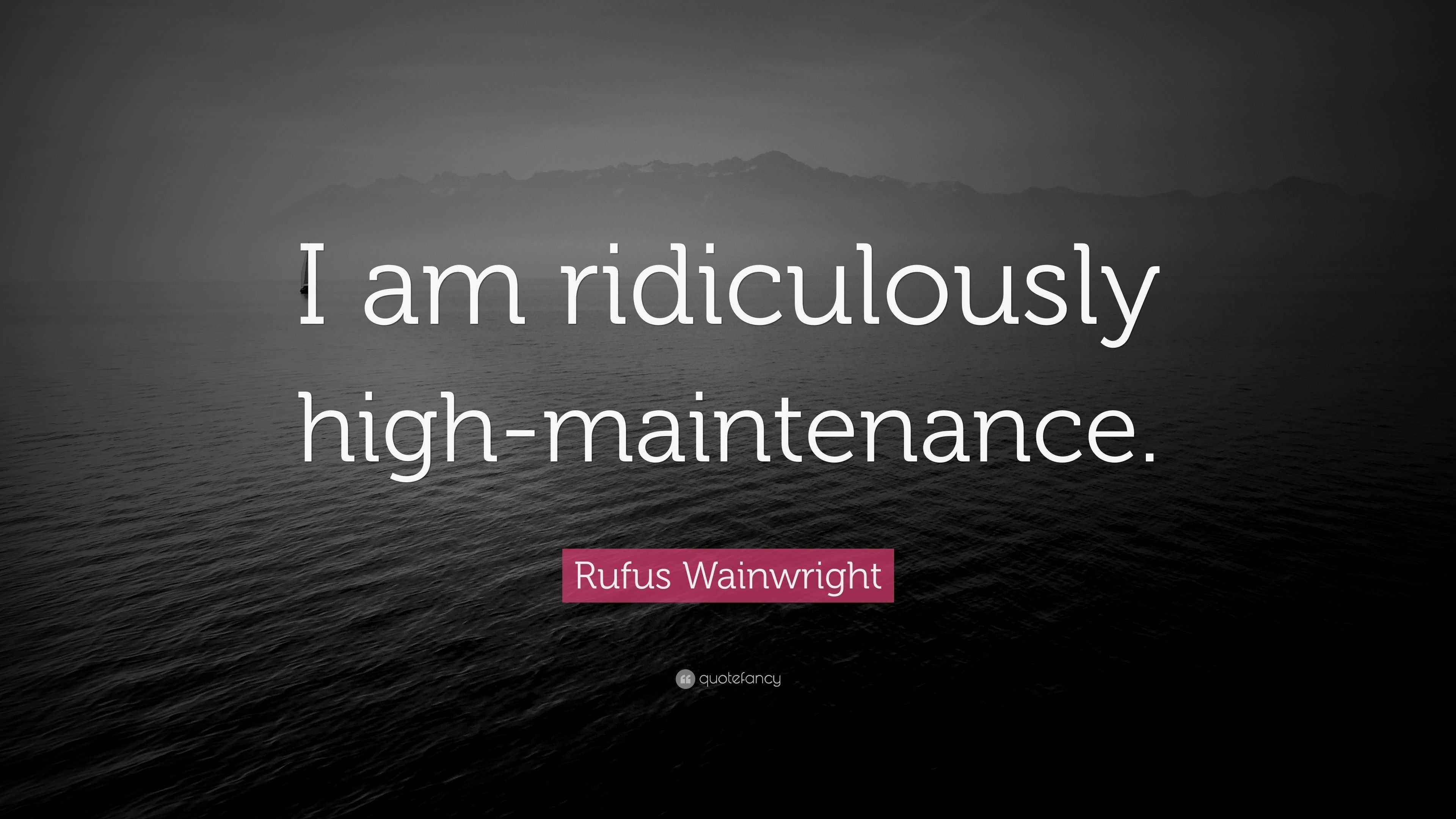 Rufus Wainwright Quote: “I am ridiculously high-maintenance.”