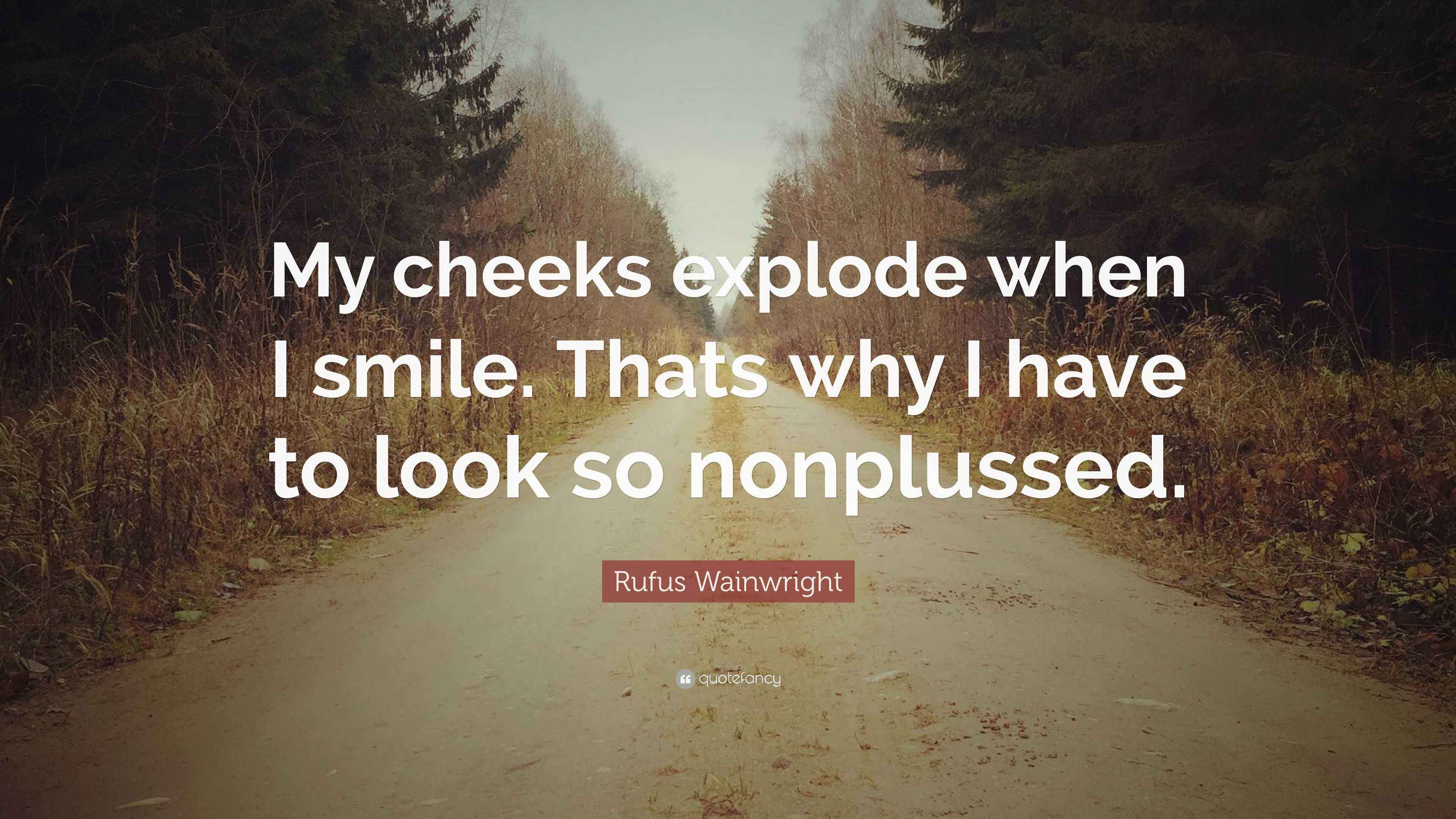 Rufus Wainwright Quote: “My cheeks explode when I smile. Thats why I ...