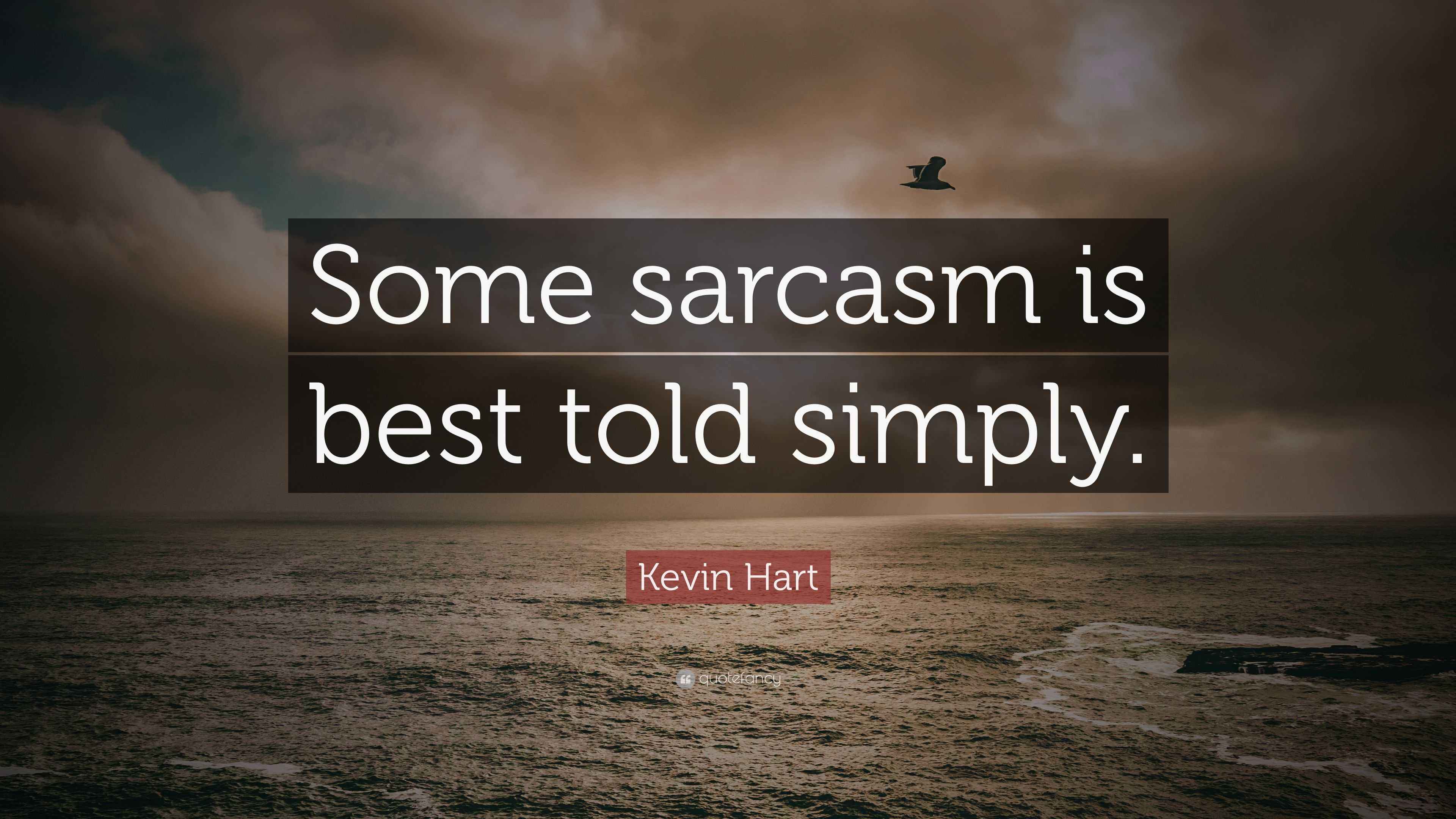 Kevin Hart Quote: “Some sarcasm is best told simply.”