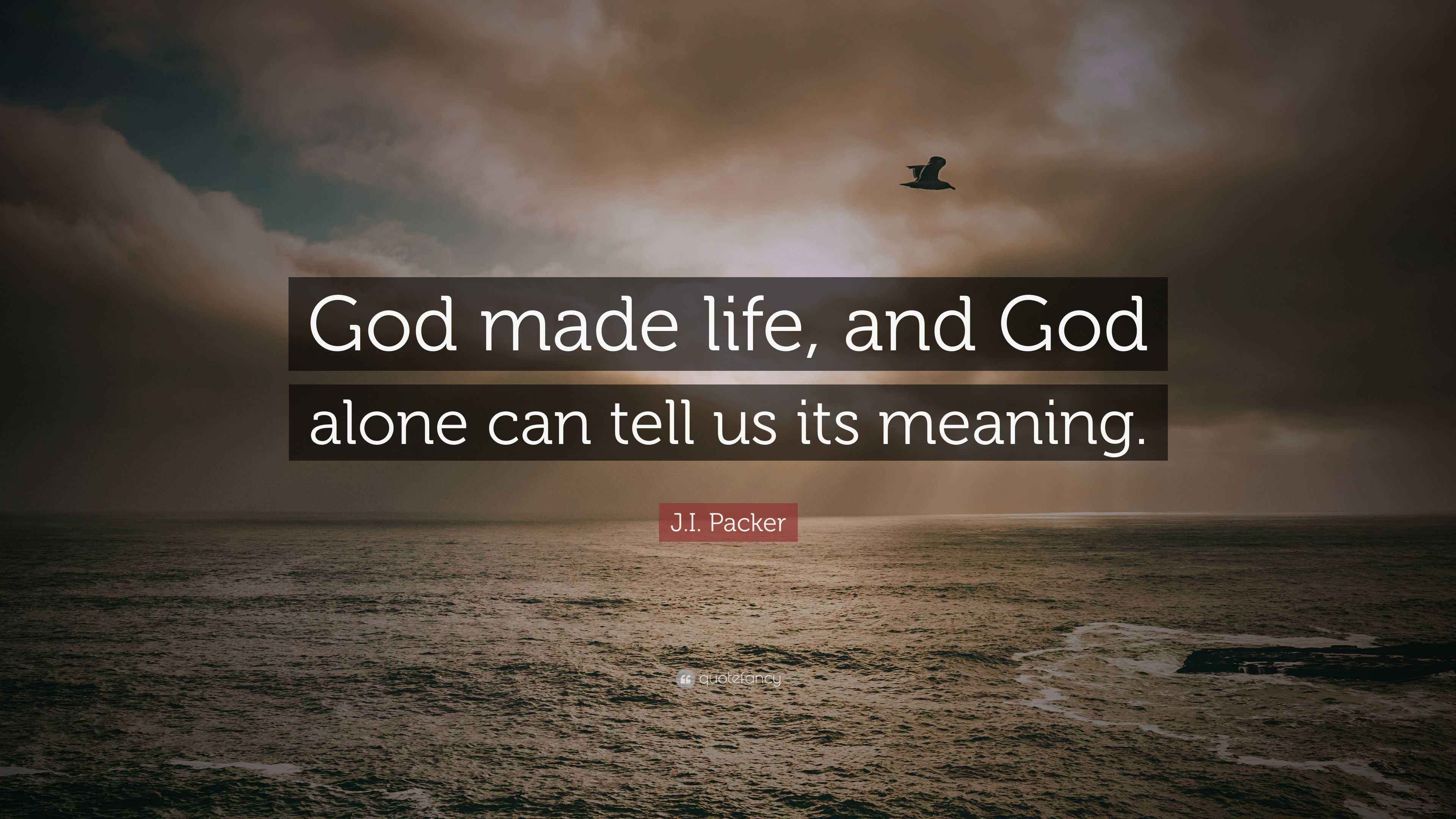 J.I. Packer Quote: “God made life, and God alone can tell us its meaning.”