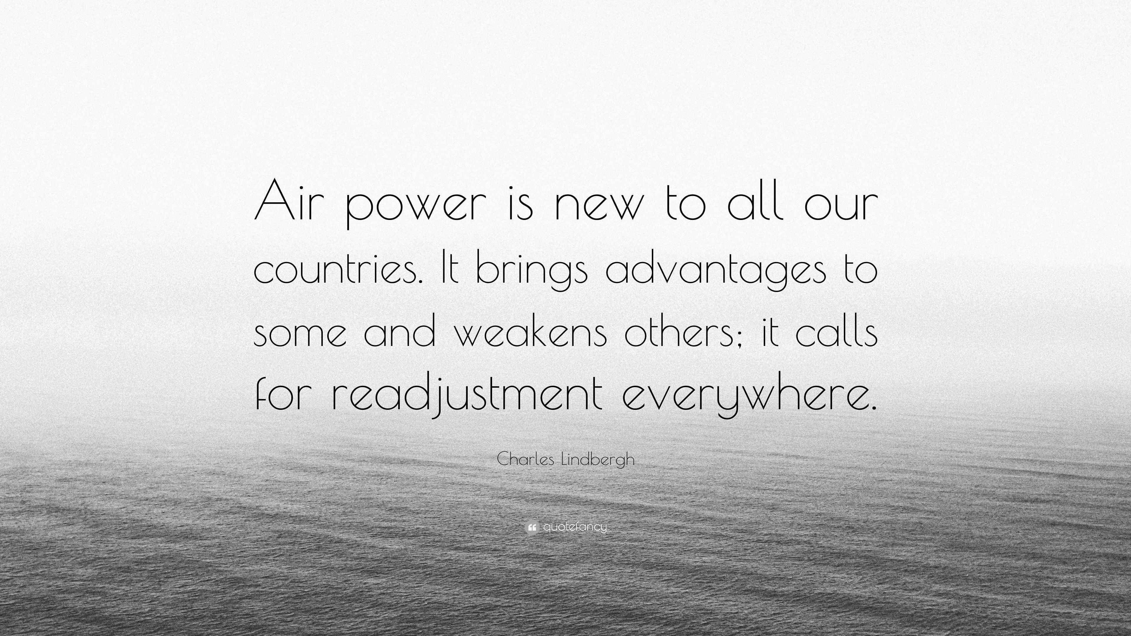 Charles Lindbergh Quote: “Air power is new to all our countries. It ...
