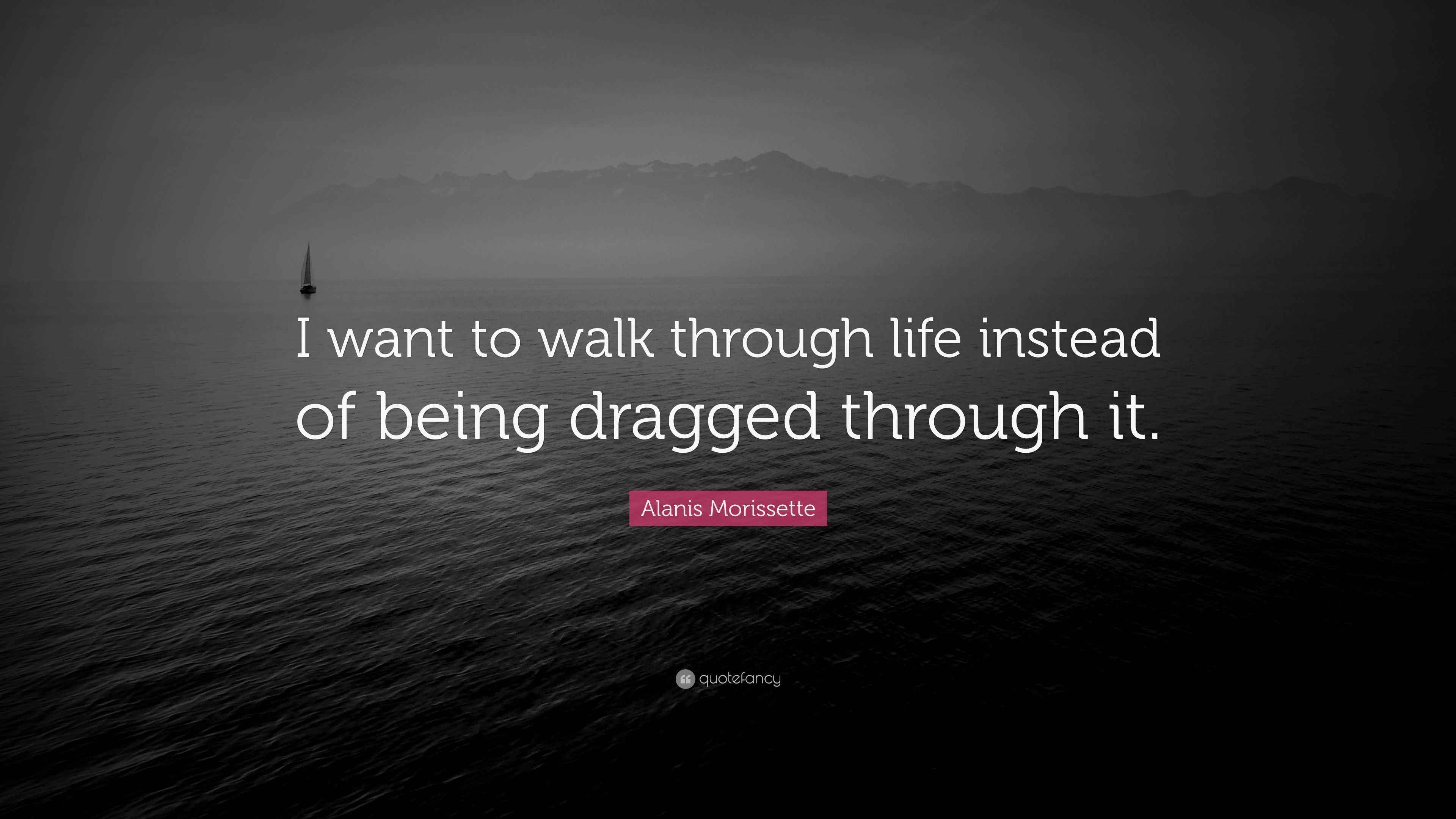 Alanis Morissette Quote: “I want to walk through life instead of being ...