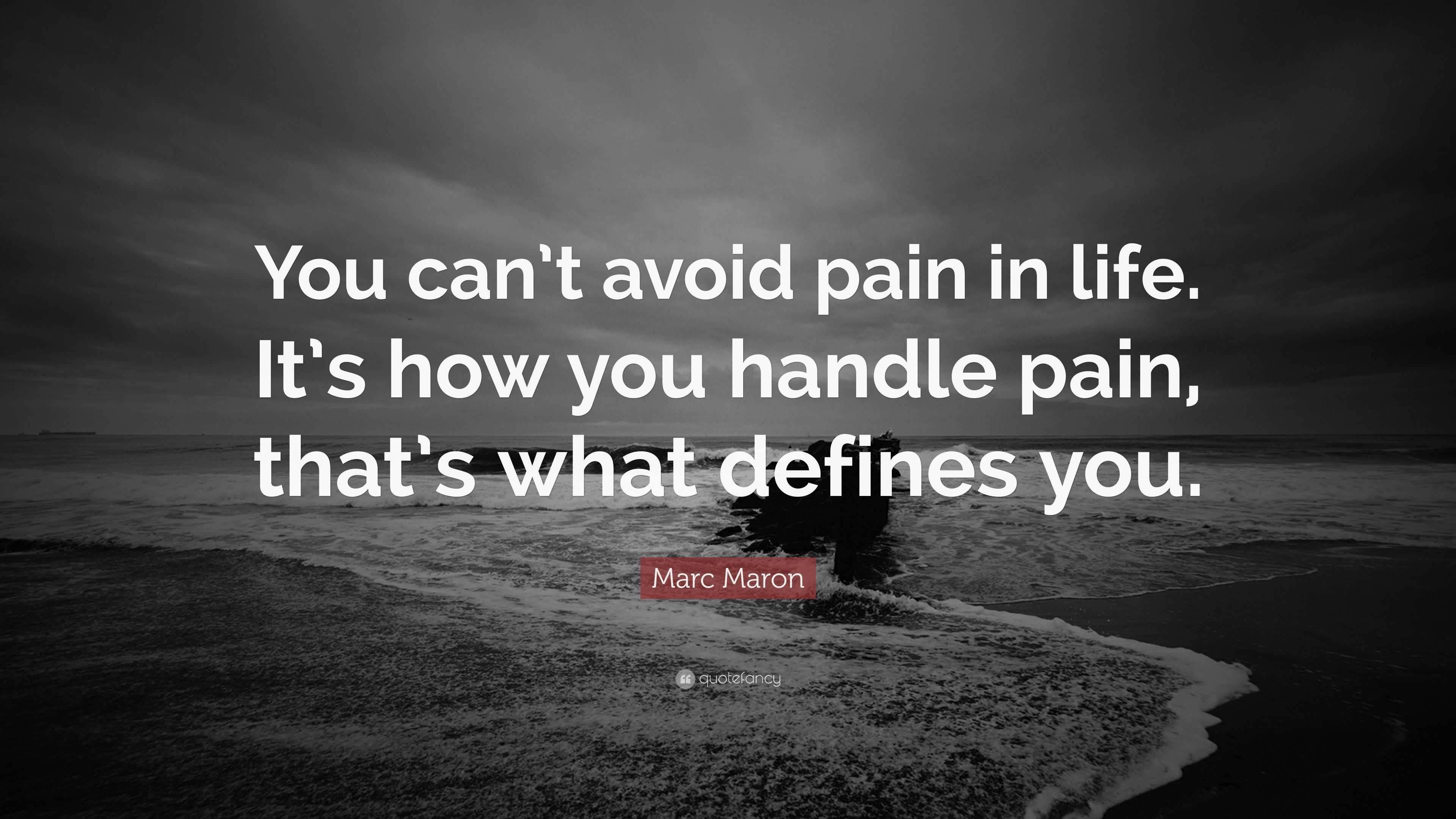 Marc Maron Quote: “You can’t avoid pain in life. It’s how you handle ...