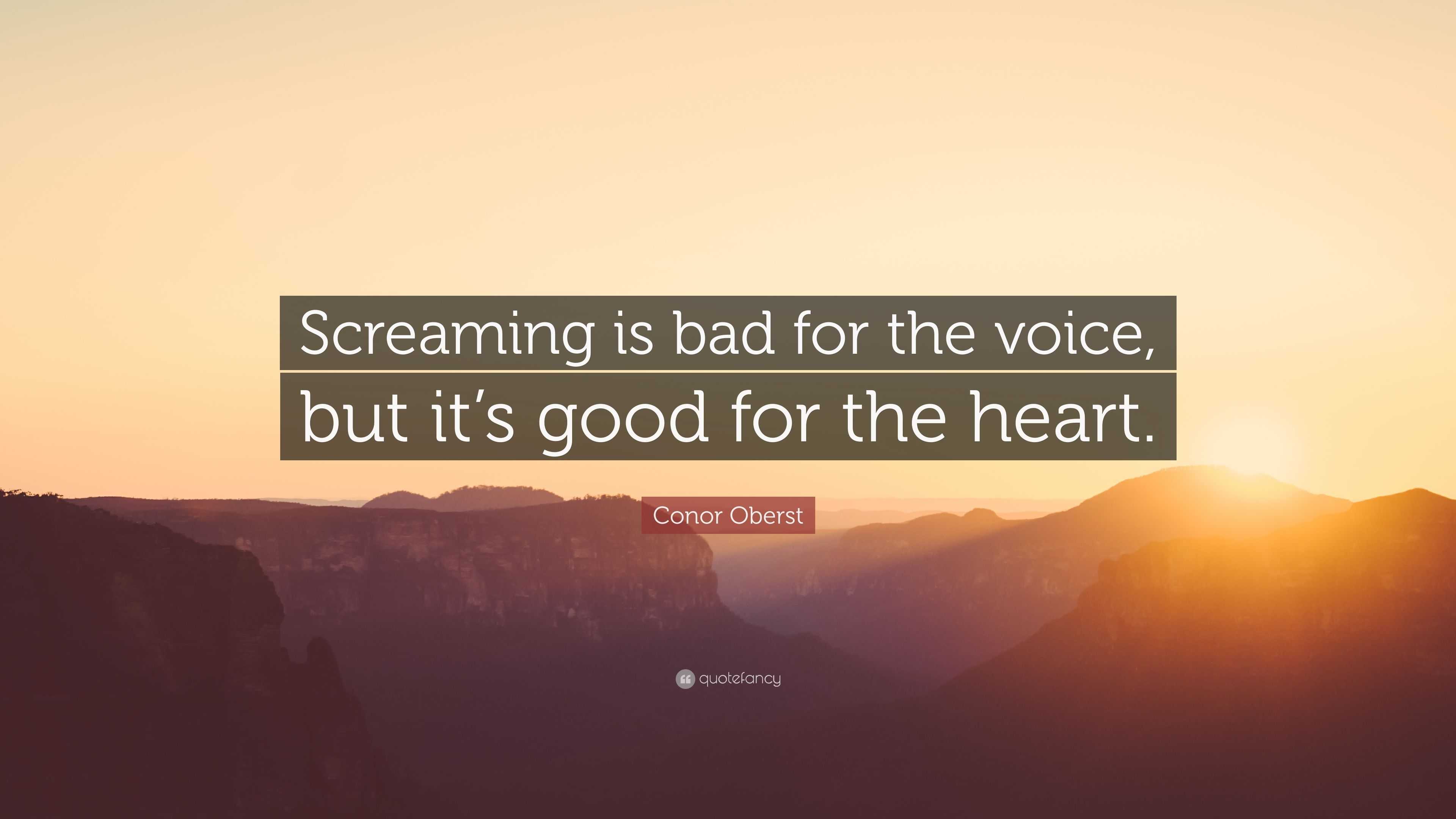 Conor Oberst Quote: “Screaming is bad for the voice, but it’s good for ...