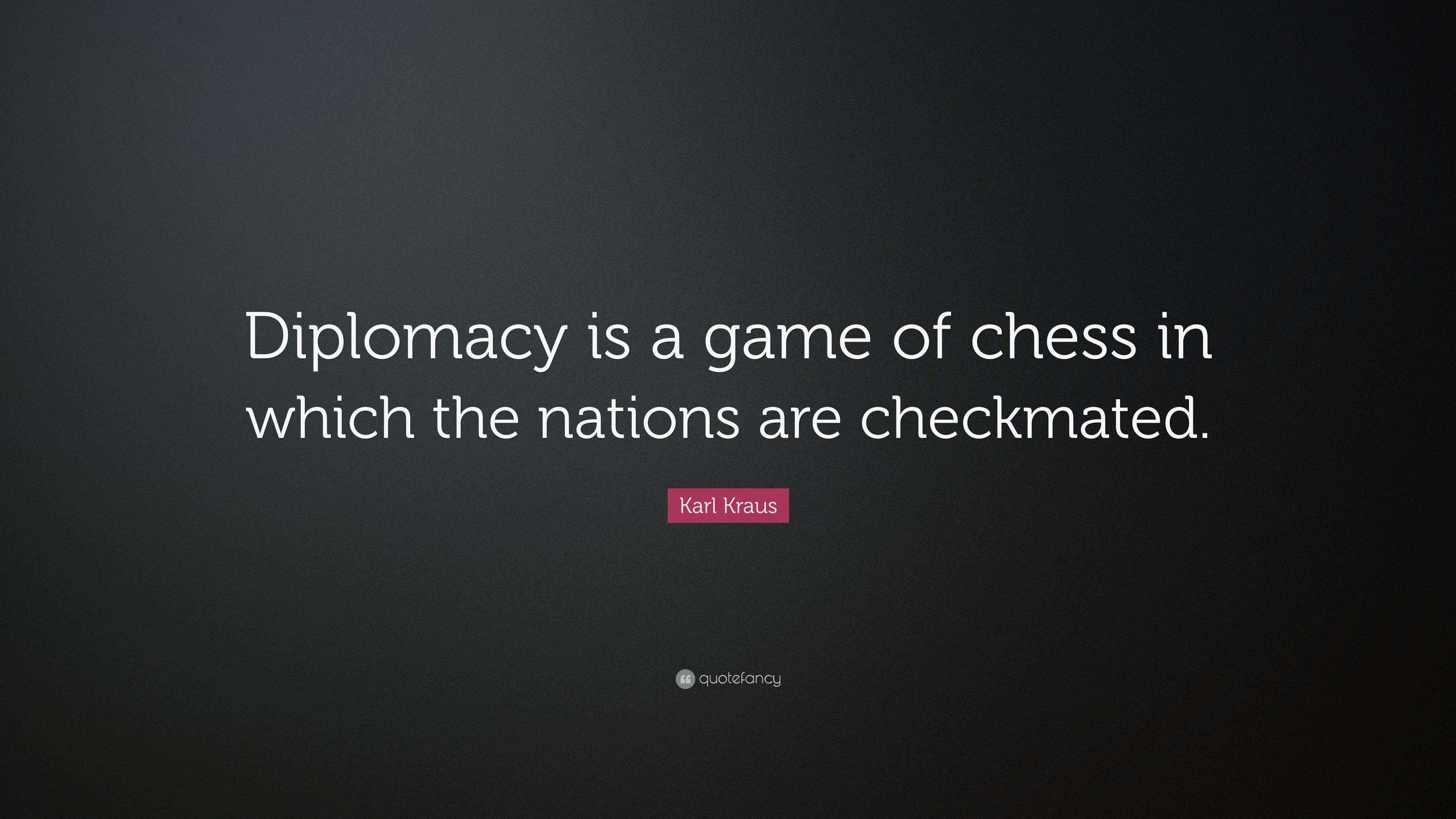 Karl Kraus Quote: “Diplomacy is a game of chess in which the nations ...