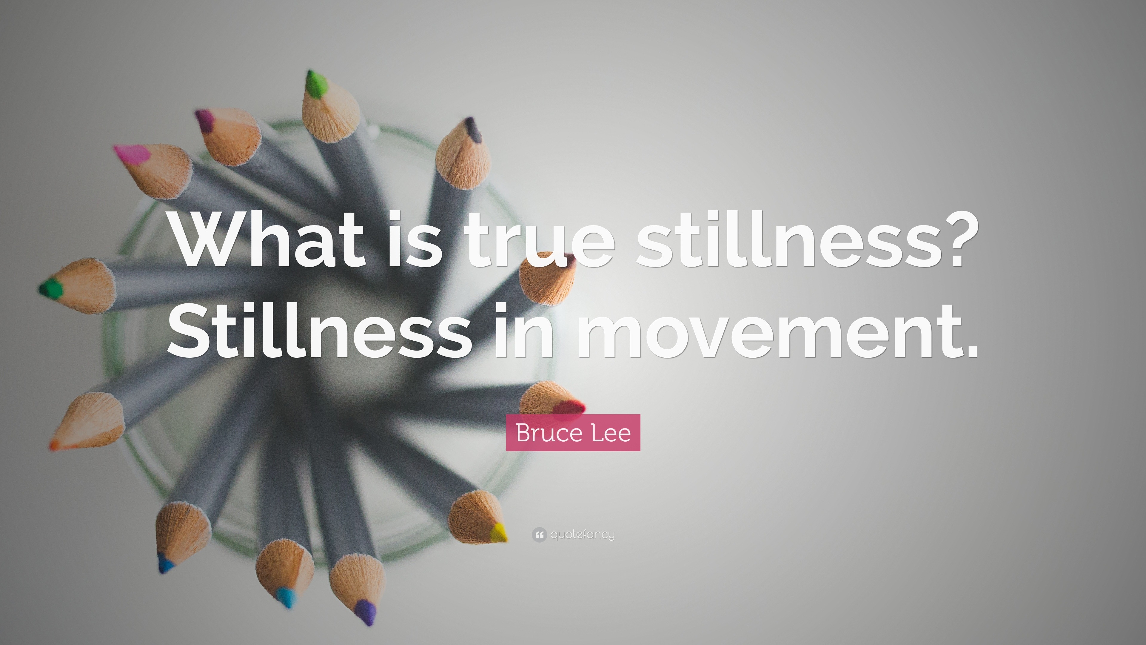 Bruce Lee Quote: “What is true stillness? Stillness in movement.”