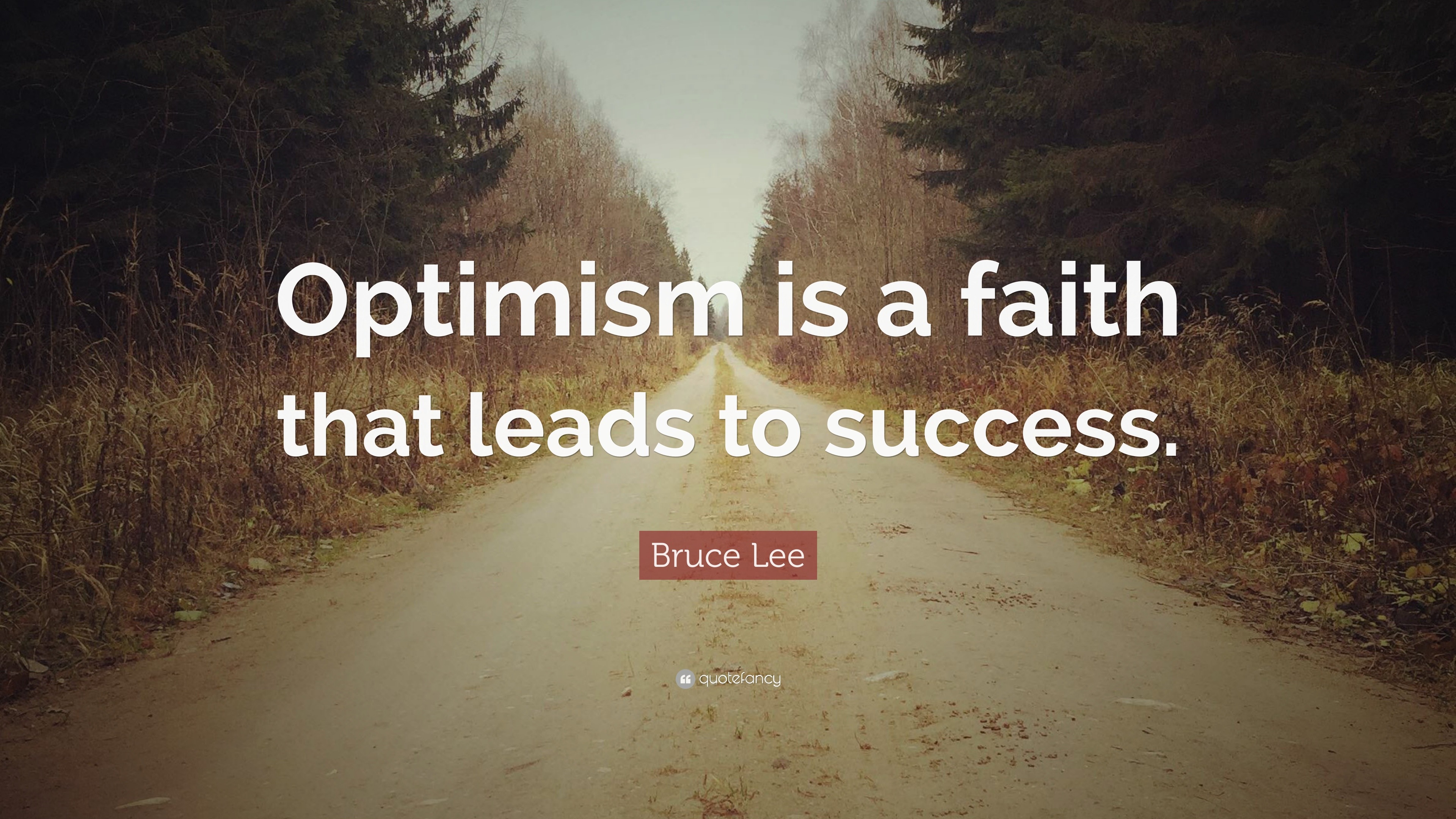 Bruce Lee Quote: “Optimism is a faith that leads to success.”