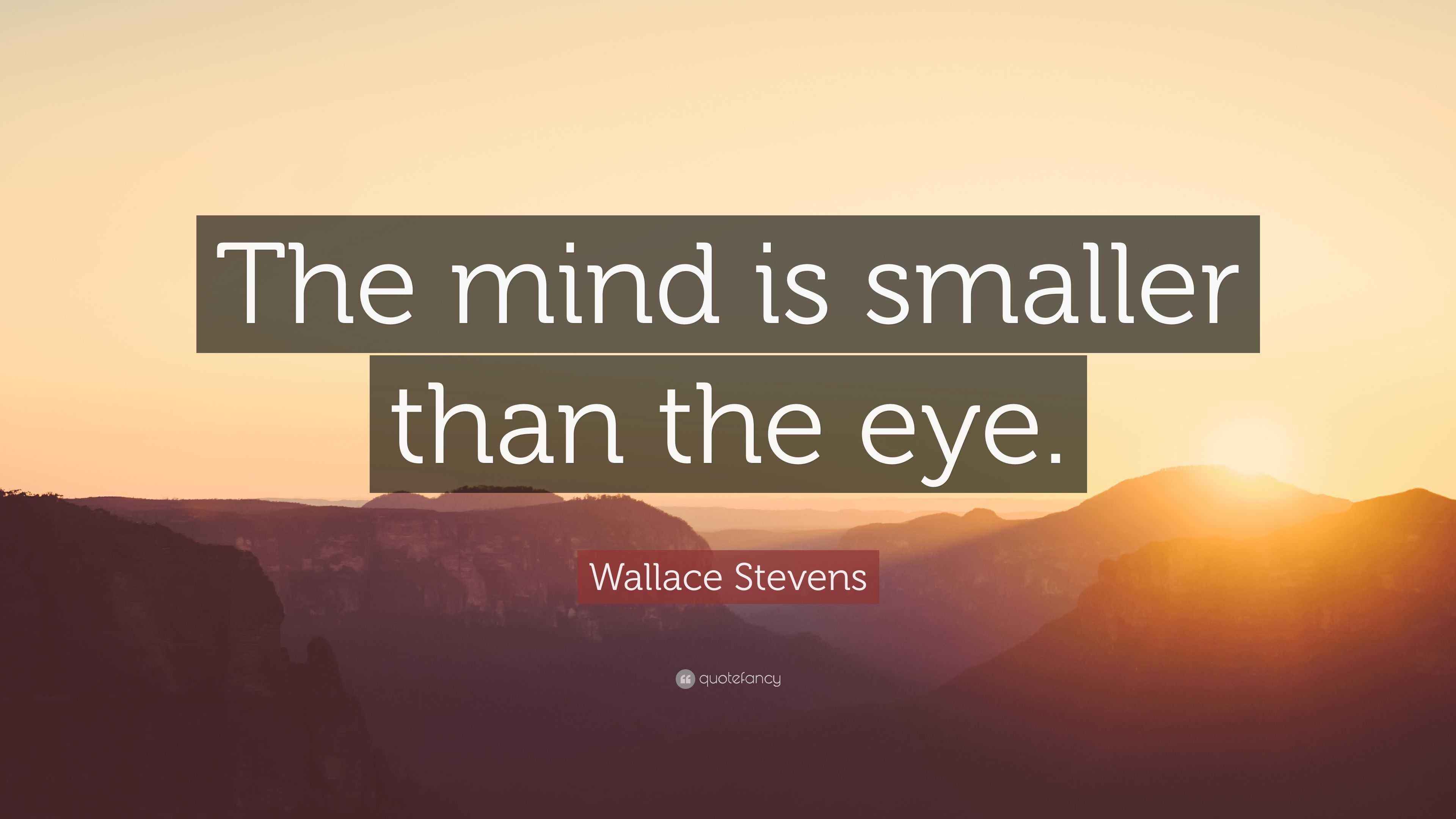 Wallace Stevens Quote: “The mind is smaller than the eye.”