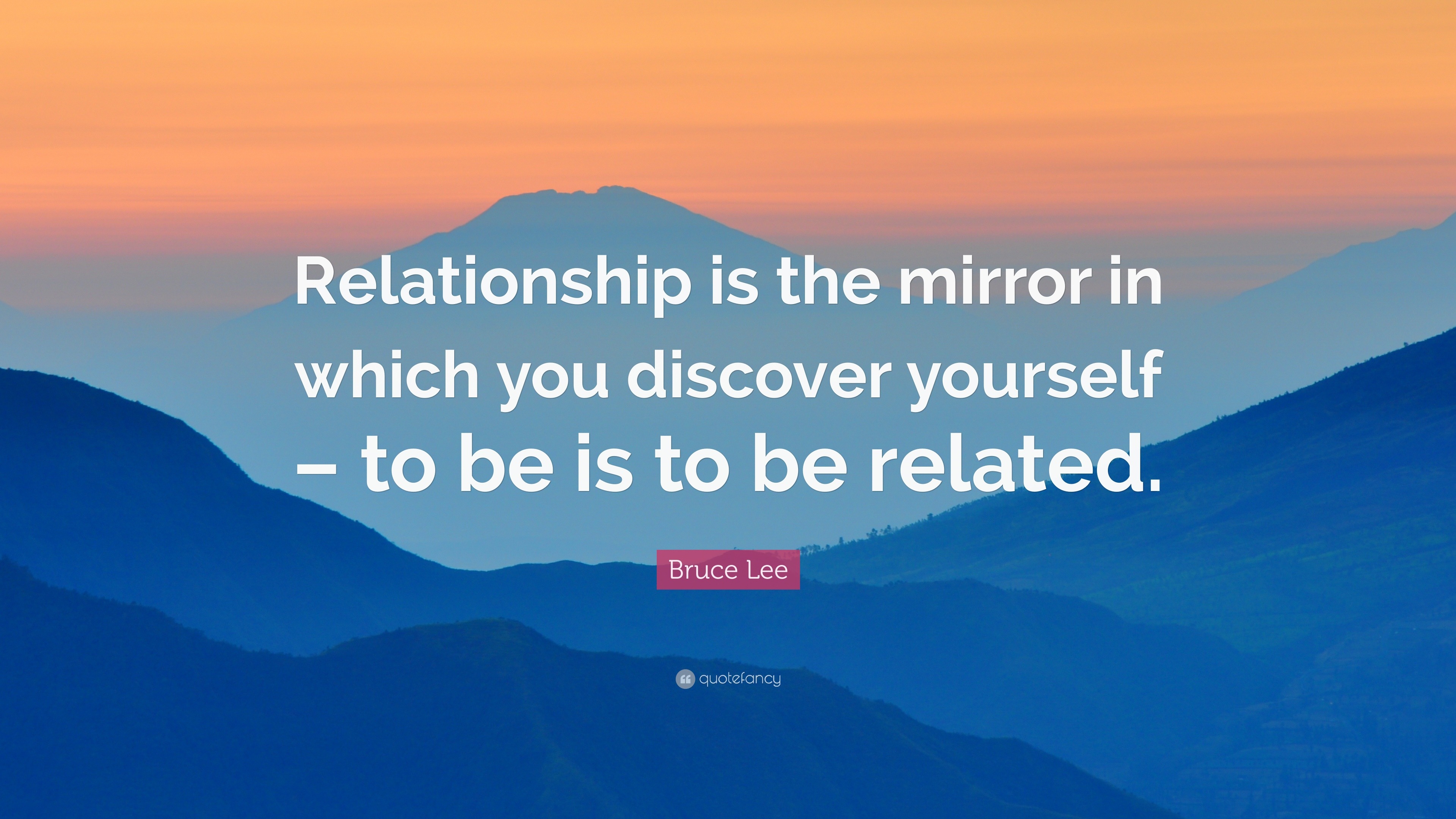 Bruce Lee Quote: “Relationship is the mirror in which you discover ...