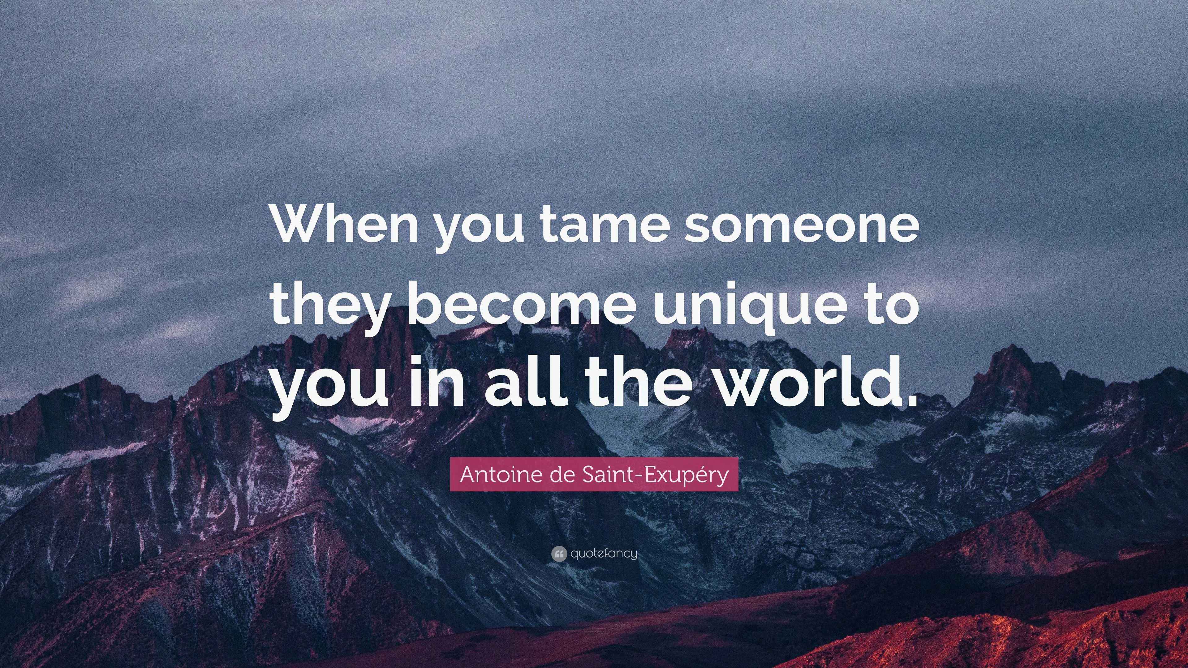 Antoine de Saint-Exupéry Quote: “When you tame someone they become ...