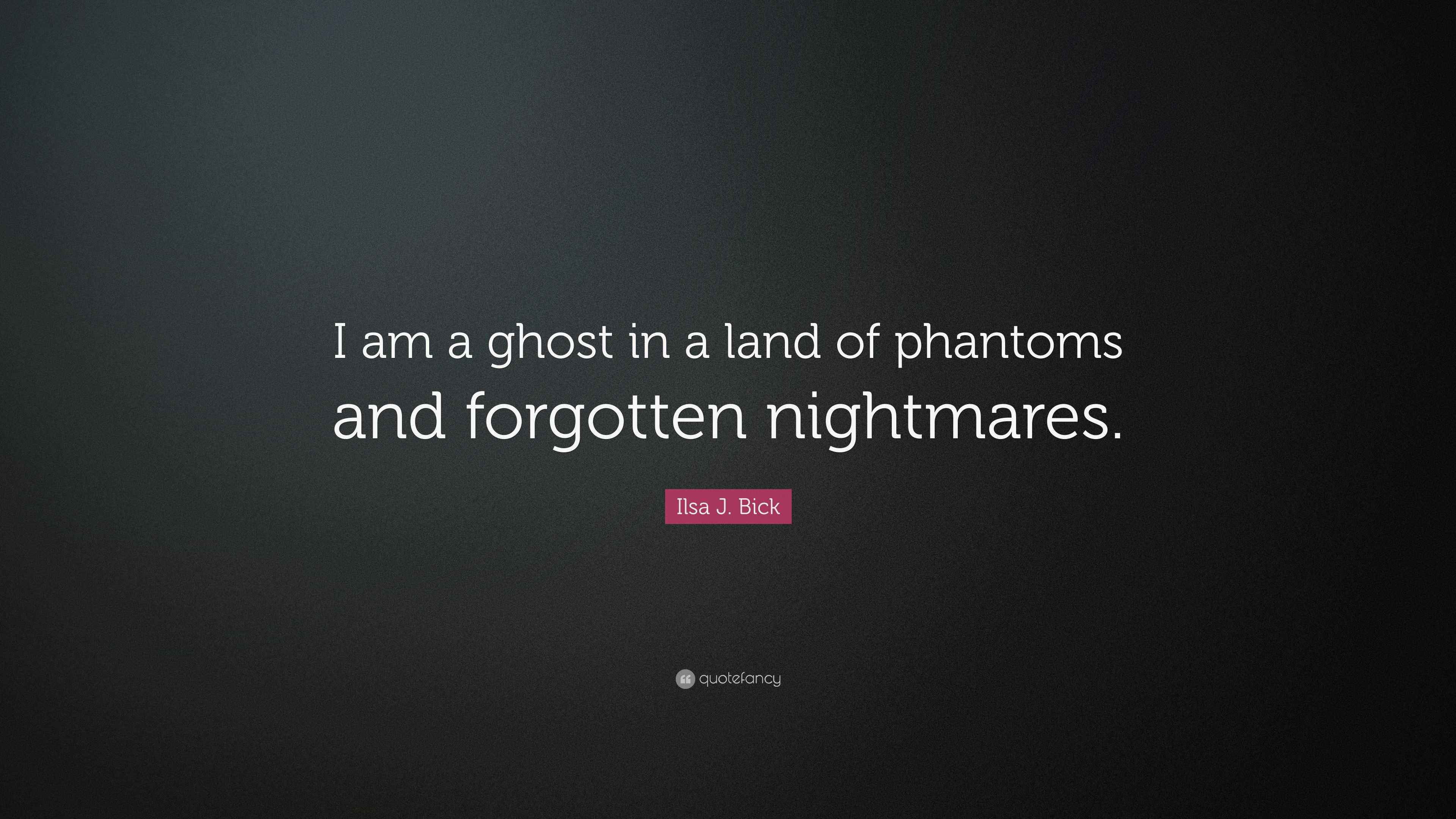 Ilsa J. Bick Quote: “I am a ghost in a land of phantoms and forgotten ...
