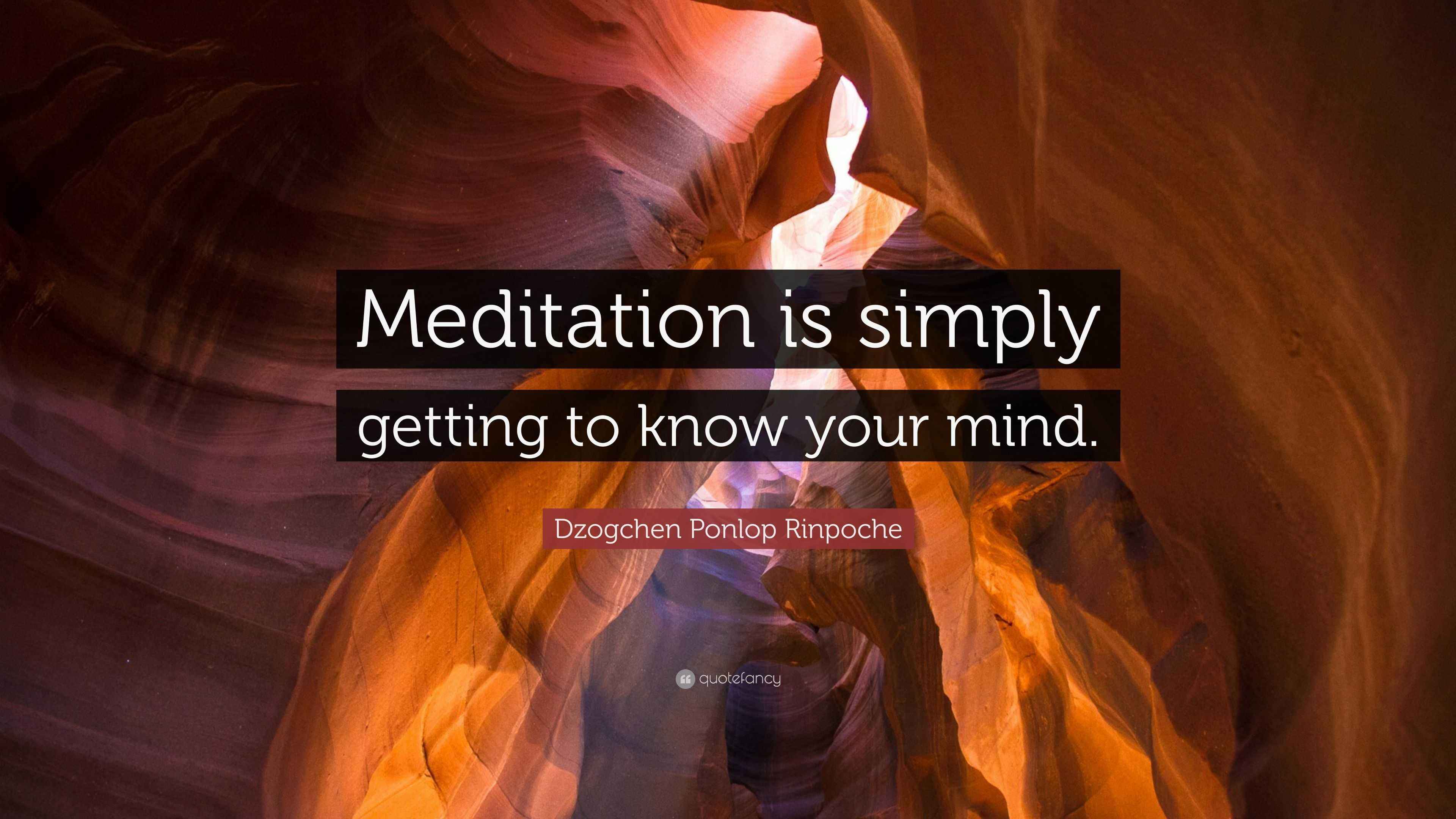 Dzogchen Ponlop Rinpoche Quote: “Meditation is simply getting to know ...