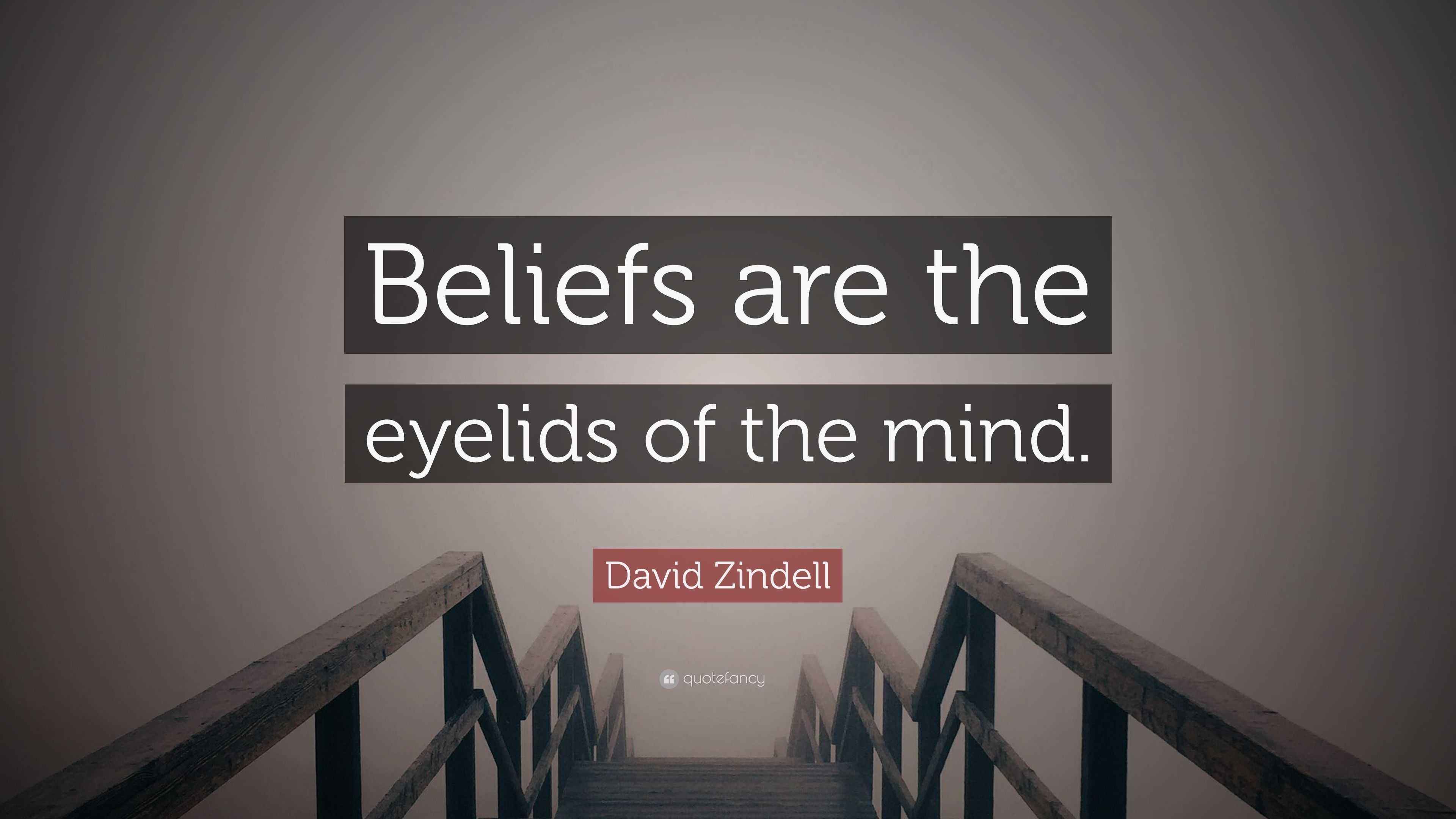 David Zindell Quote: “Beliefs are the eyelids of the mind.”