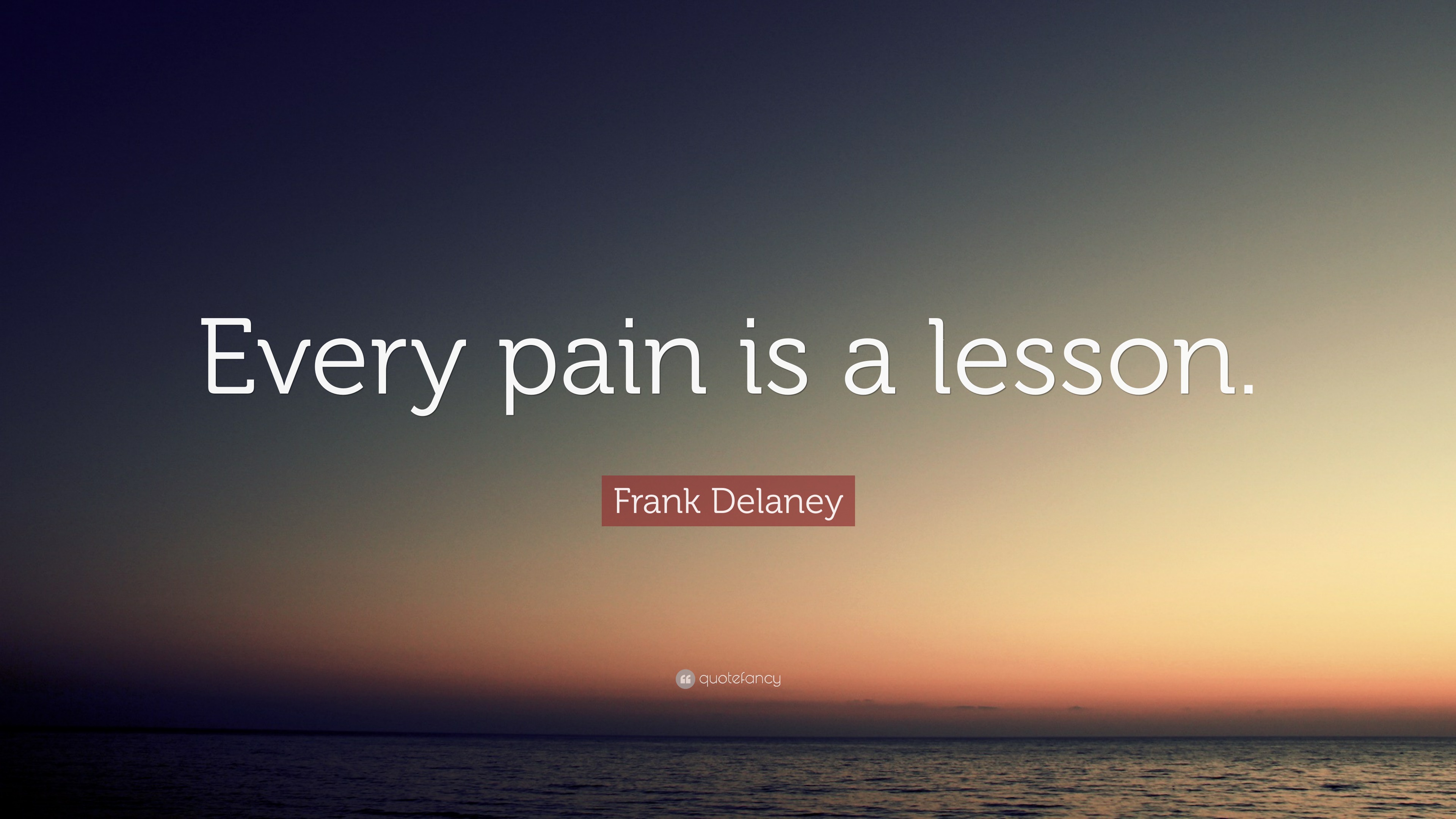 Frank Delaney Quote: “Every pain is a lesson.”