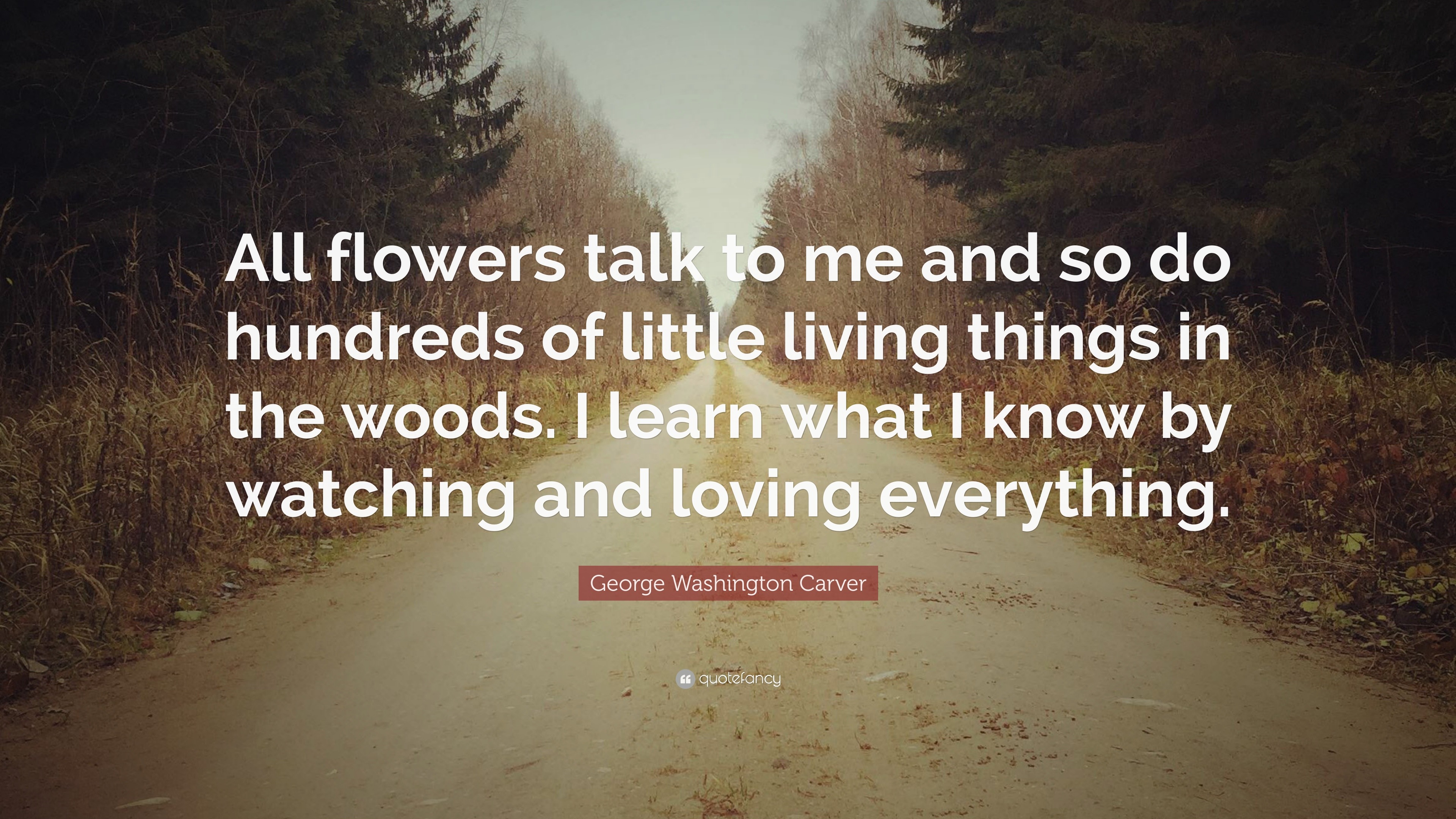 George Washington Carver Quote: “All flowers talk to me and so do ...
