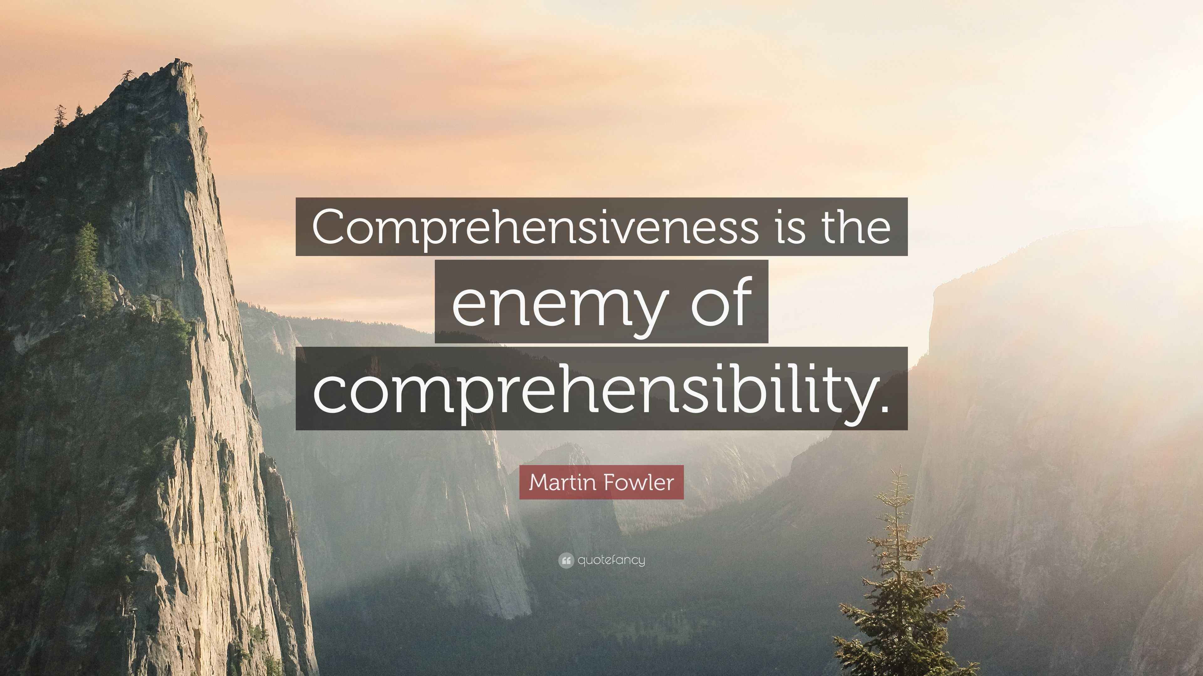 Martin Fowler Quote: “Comprehensiveness is the enemy of comprehensibility.”
