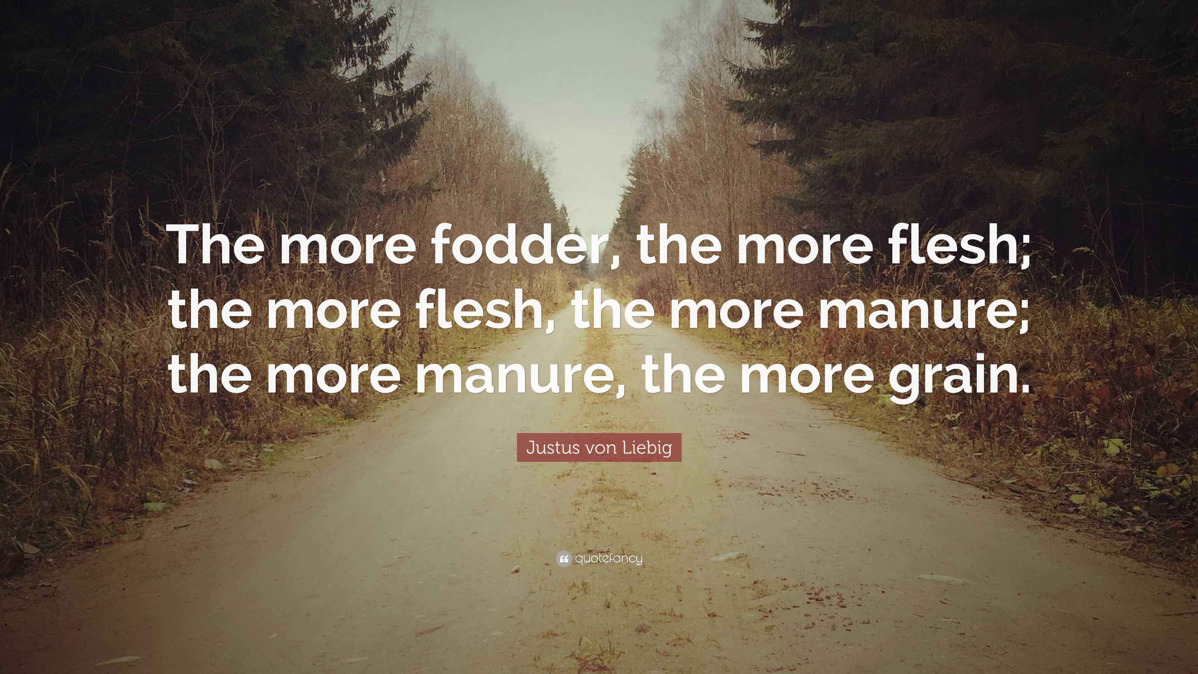 Justus von Liebig Quote: “The more fodder, the more flesh; the more ...
