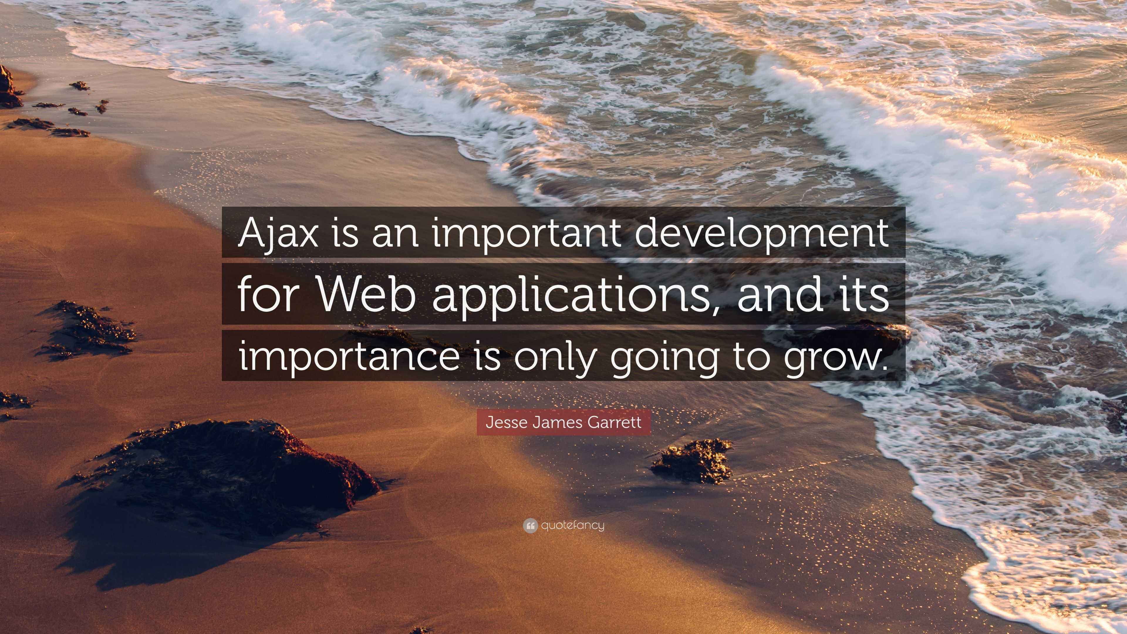 Jesse James Garrett Quote: “Ajax is an important development for Web applications, and its ...